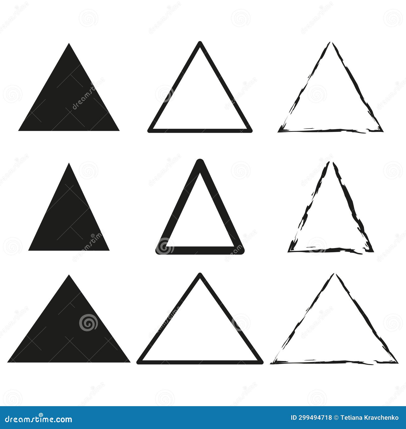 Brush Paint Ink Triangle Shaped Elements. Vector Illustration. EPS 10 ...