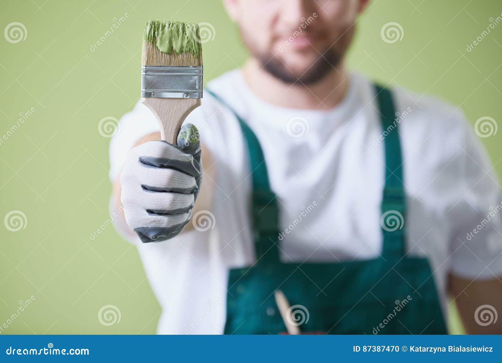 Brush with paint stock photo. Image of wall, finishing - 87387470