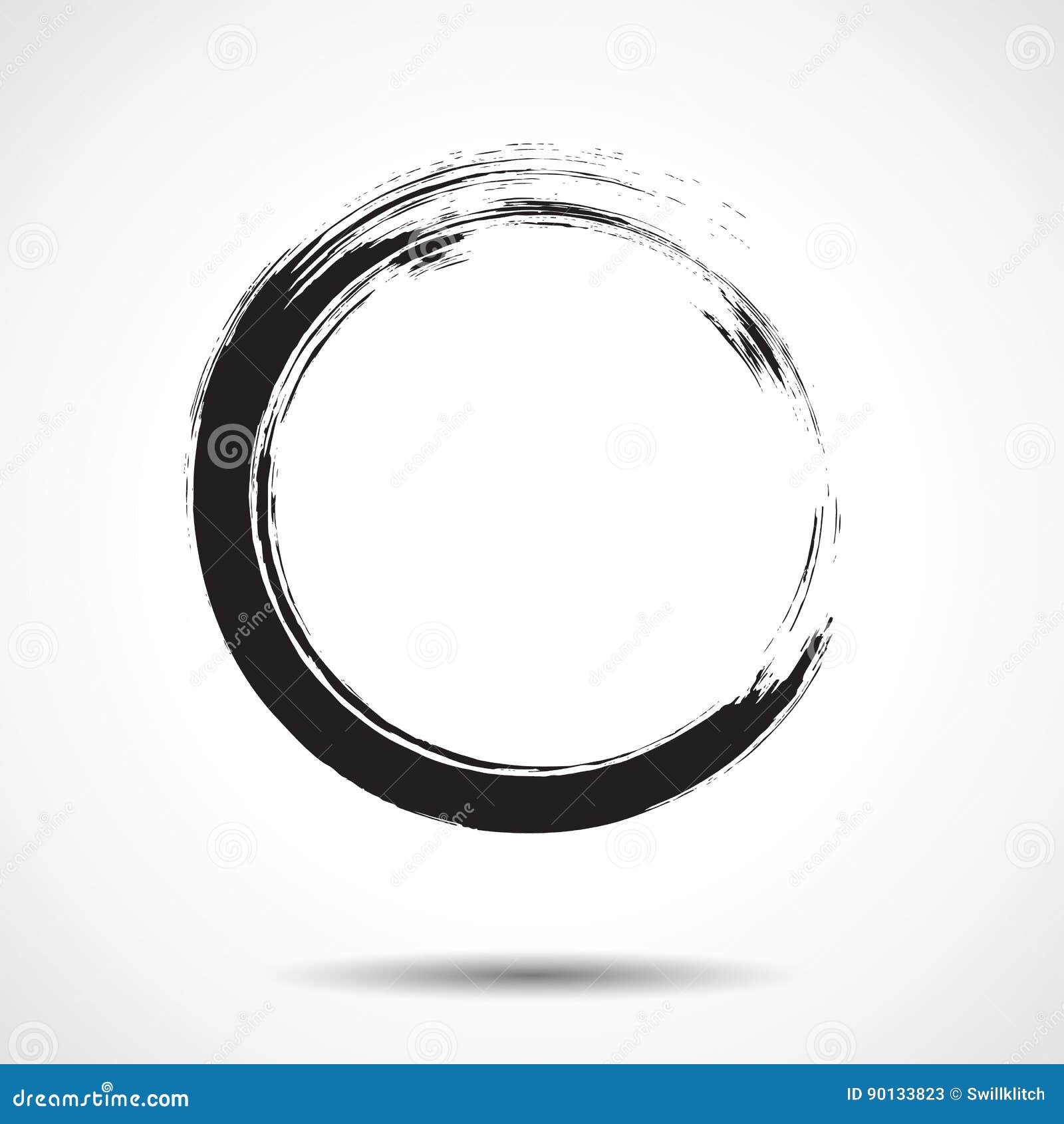 Brush Painted Black Ink Circle Stock Vector - Illustration of abstract ...