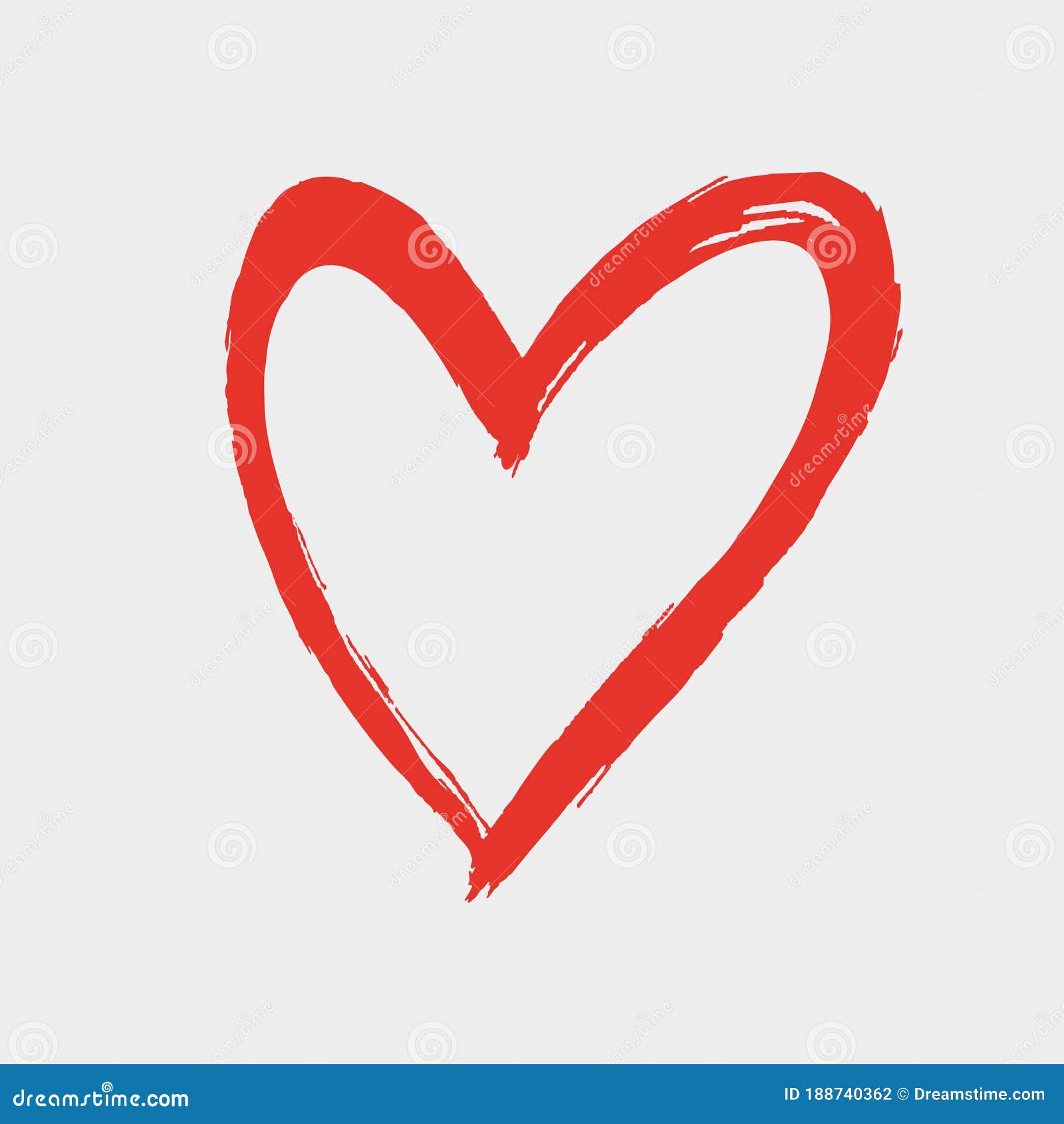 Brush Painted Vector Heart. Stock Vector - Illustration of liquid ...