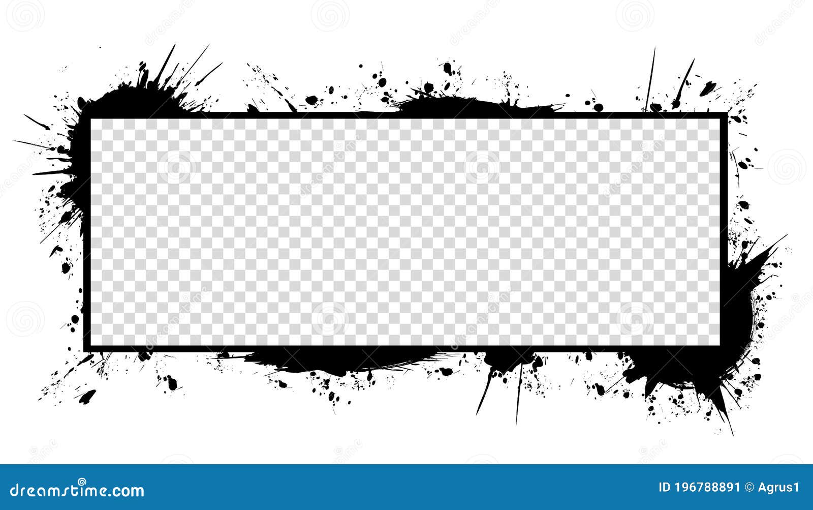 Brush Painted Ink Stamp Frame with Transparent Place for Your Design ...