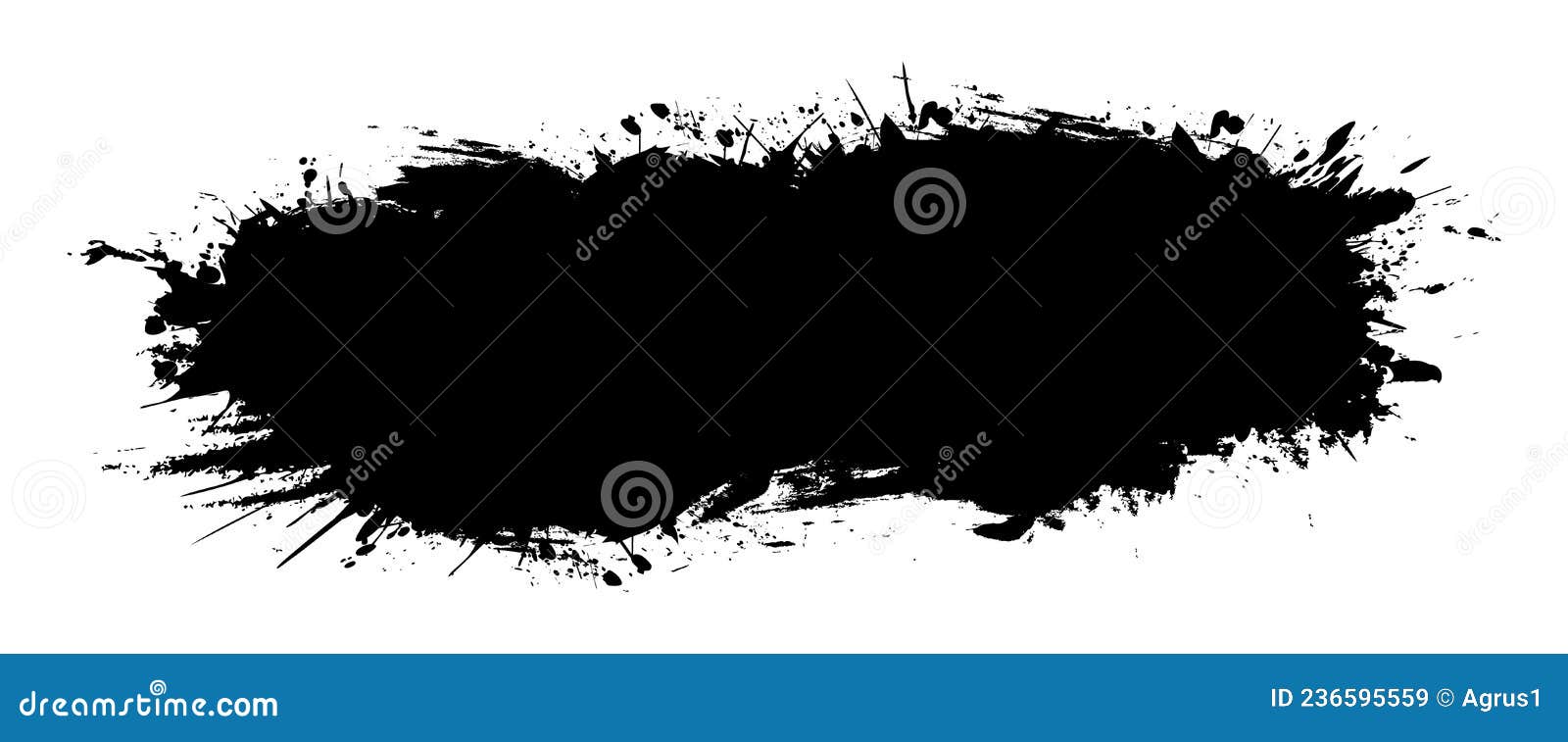 Brush Painted Ink Stamp Vector Banner Stock Vector - Illustration of ...