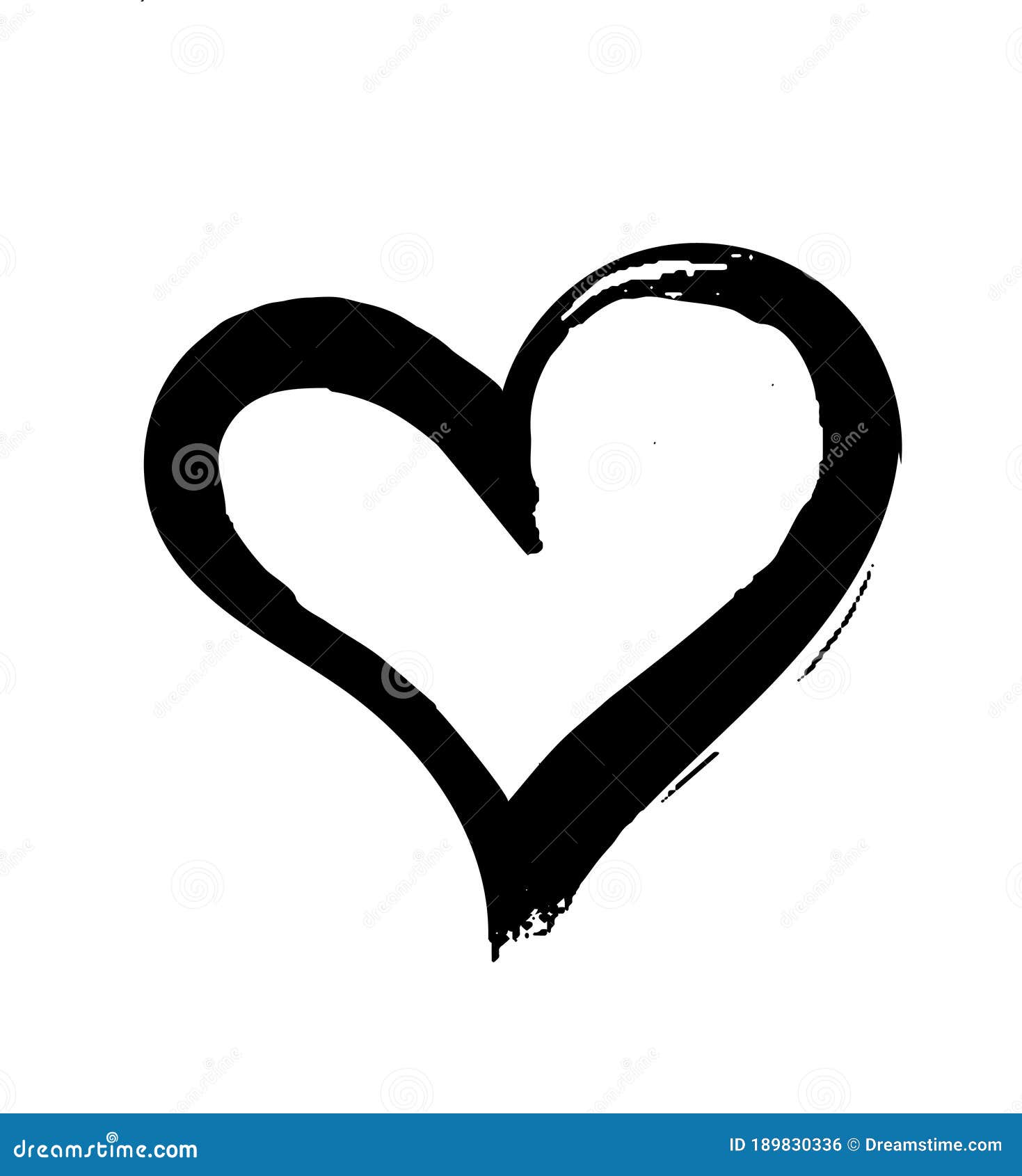 Brush Painted Vector Heart. Stock Vector - Illustration of splash, pink ...