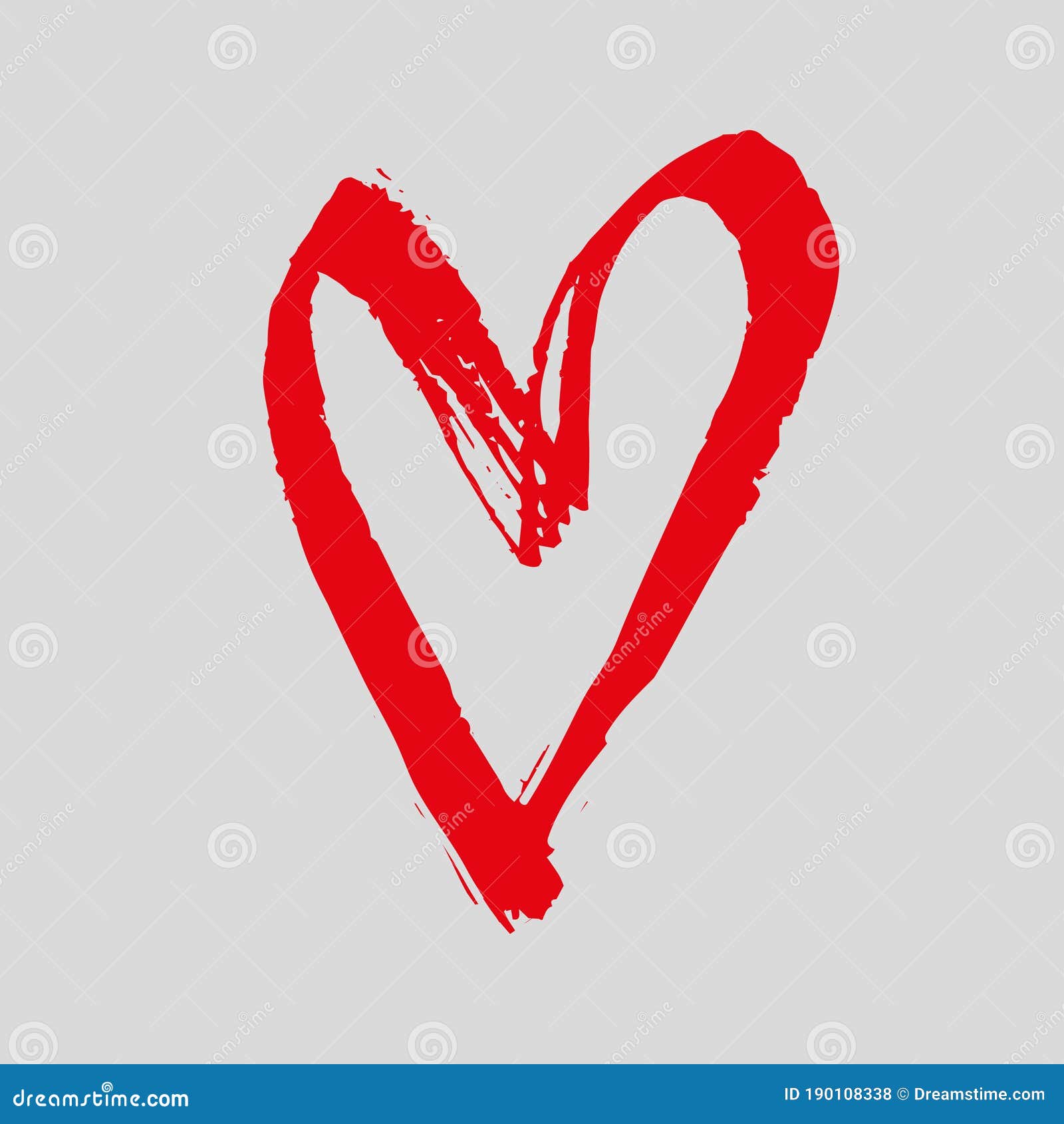 Brush Painted Vector Heart. Stock Vector - Illustration of brush ...