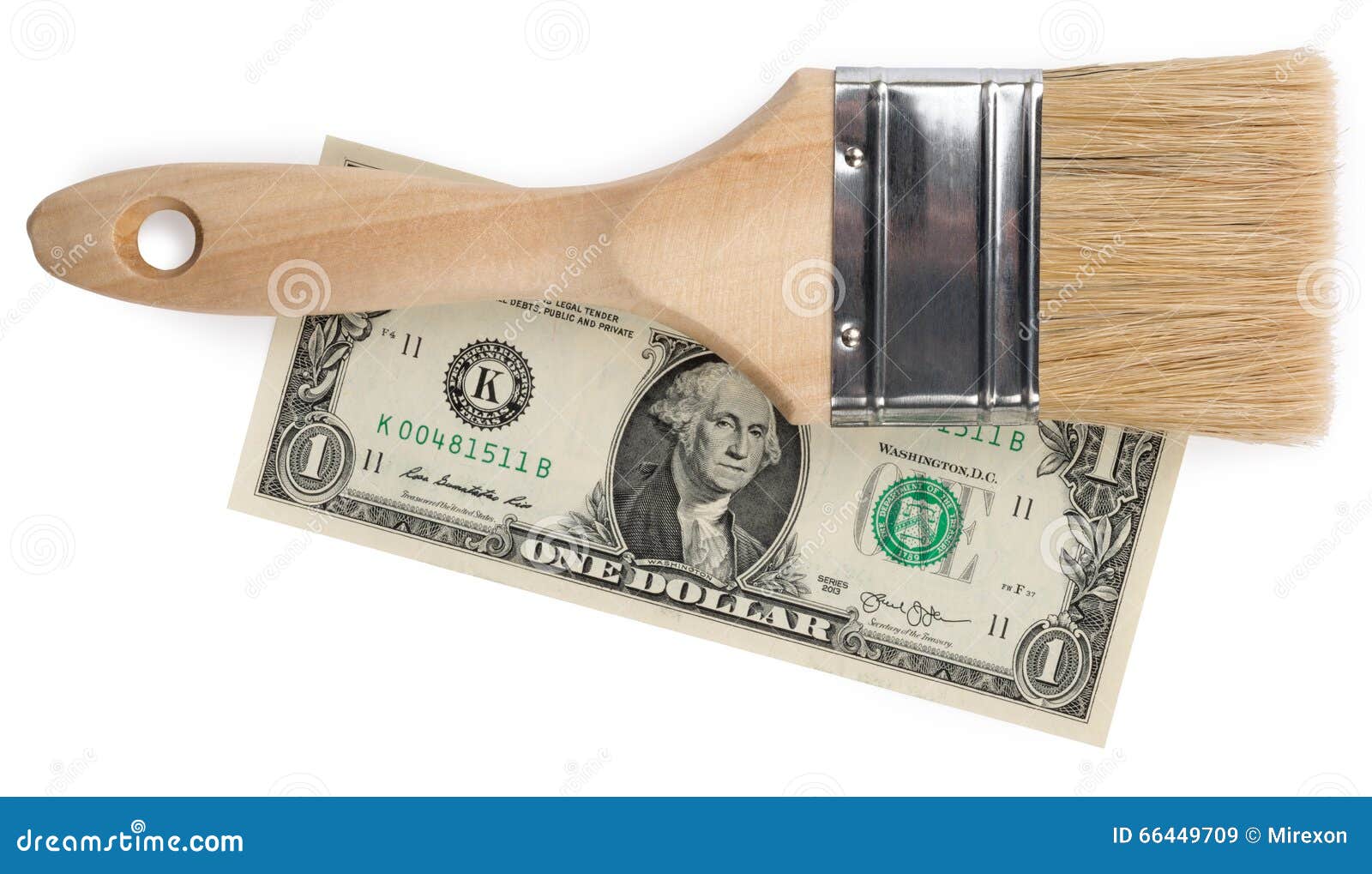 Brush Painting. One Dollar Payment for Repairs Stock Image - Image of ...