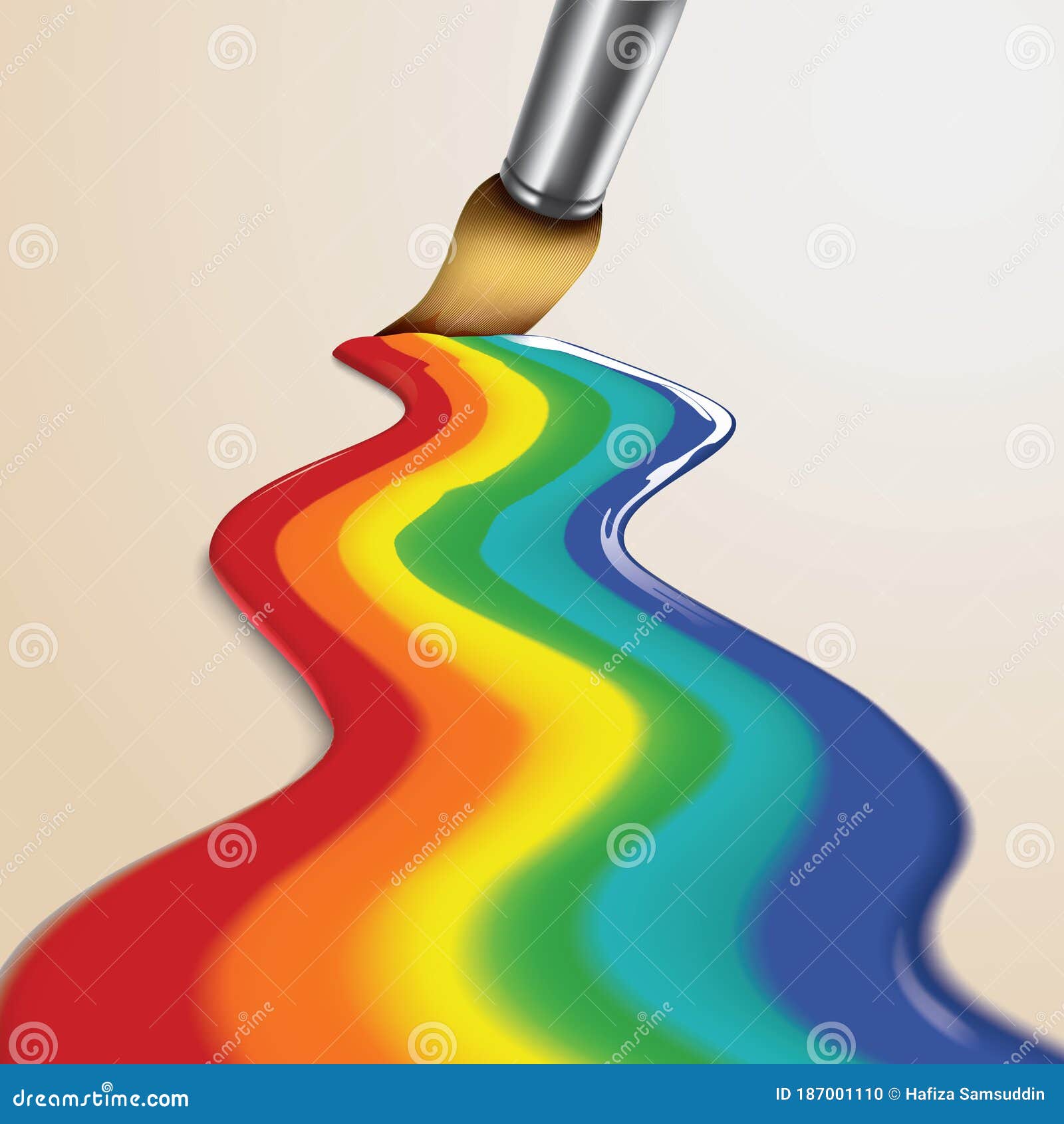 Brush Painting Rainbow Colors. Vector Illustration Decorative Design ...
