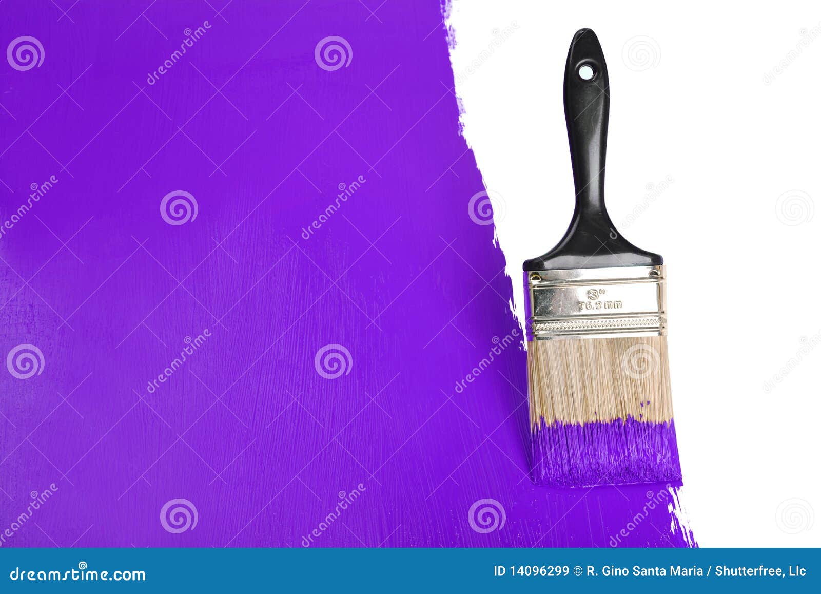 Brush Painting Wall with Purple Paint Stock Image - Image of paint ...