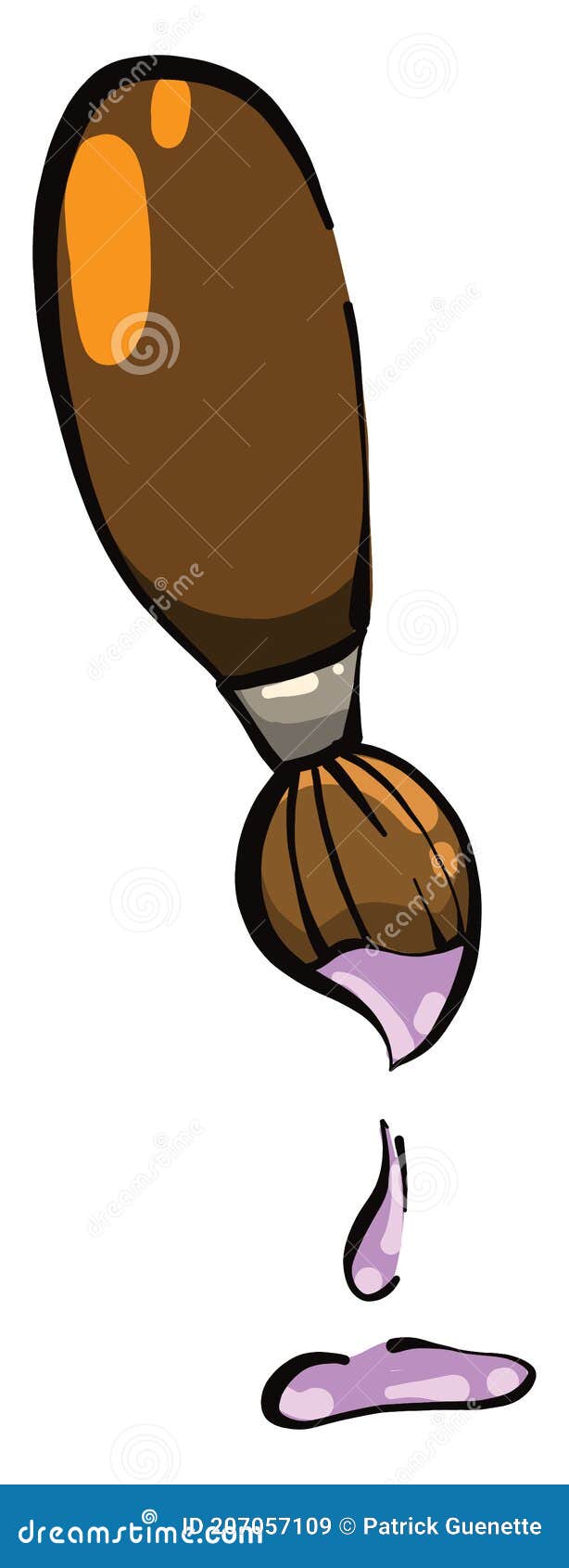 Brush with Pink Paint, Illustration, Vector Stock Vector - Illustration ...