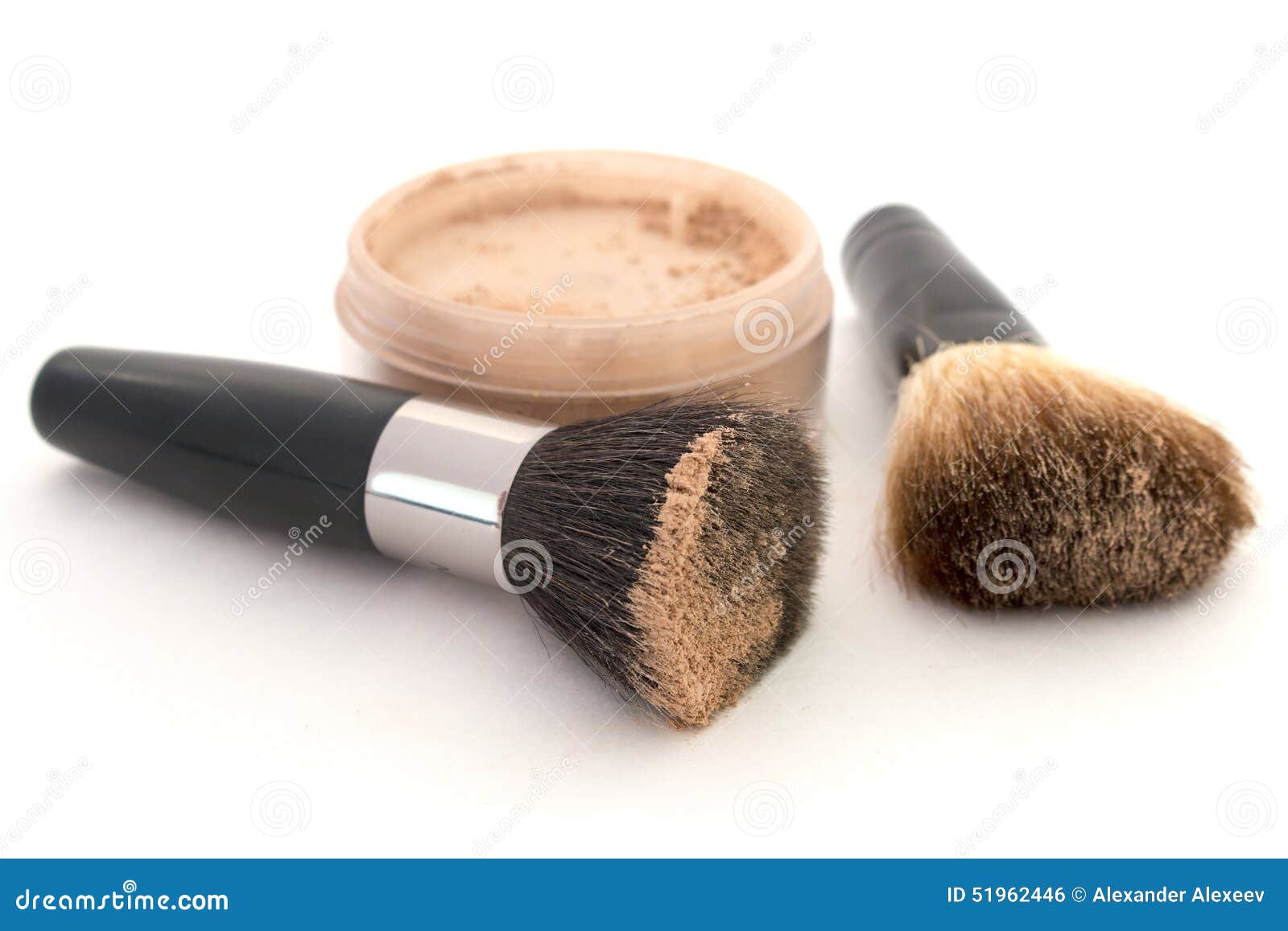 Brush and Powder Isolated White Stock Photo - Image of mascara, glamour ...