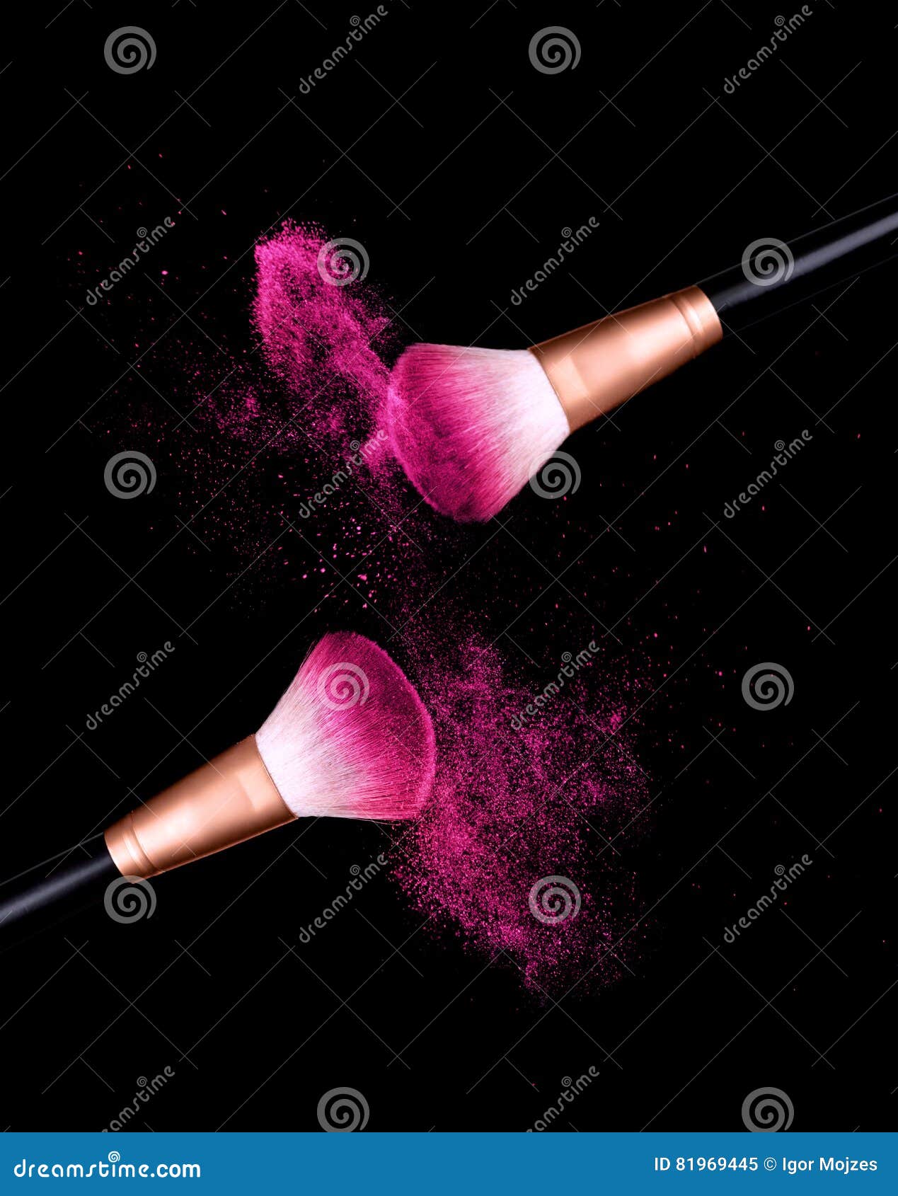 Brush and a Powder Spread Out Stock Image - Image of concept, blusher ...