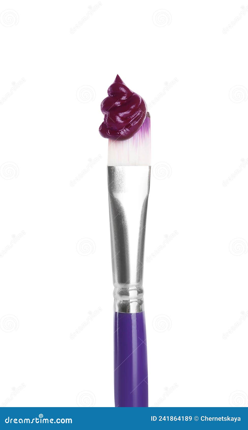 Brush with Purple Paint Isolated on White Stock Image - Image of design ...