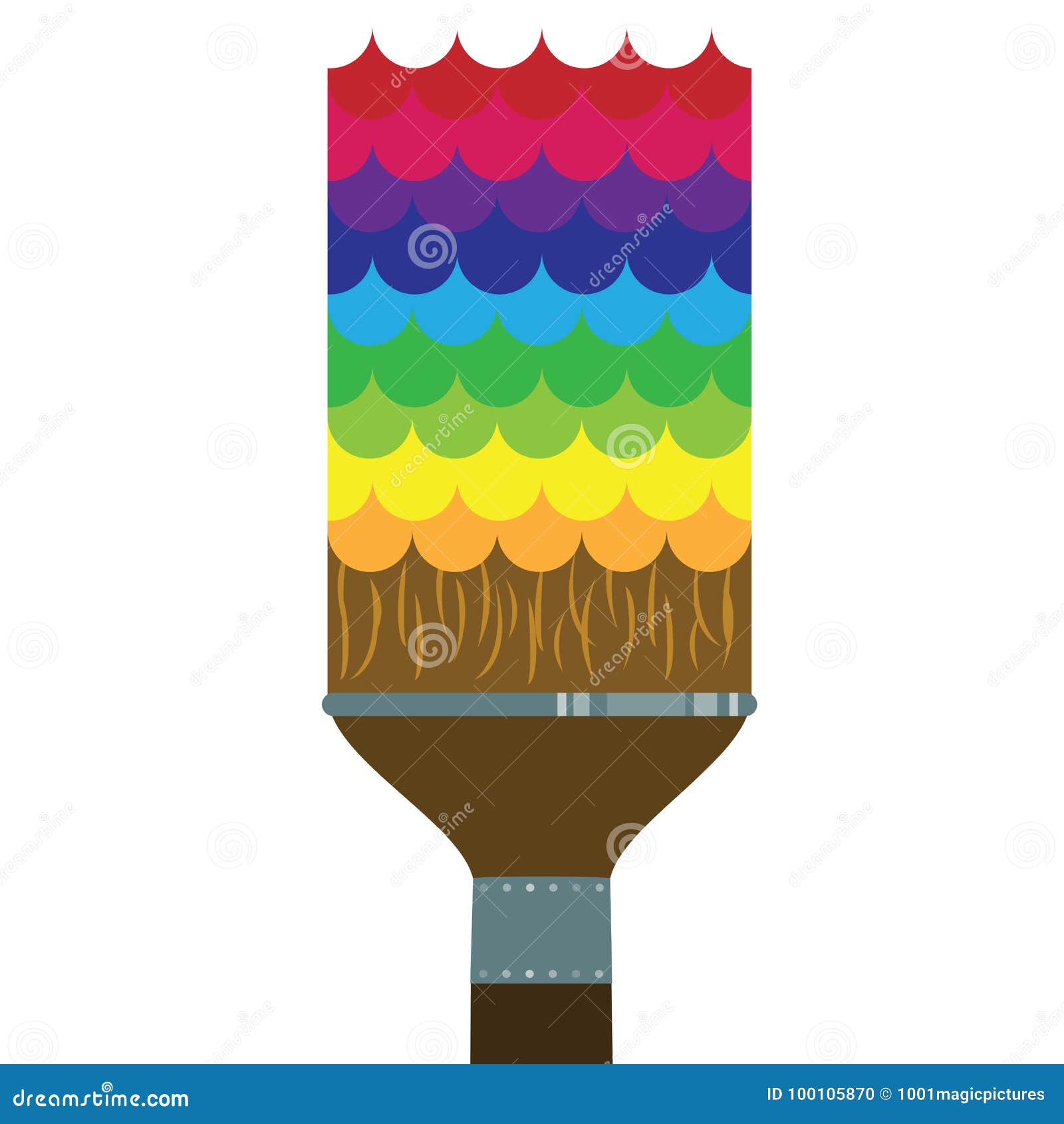 Brush rainbow paint stock vector. Illustration of banner - 100105870
