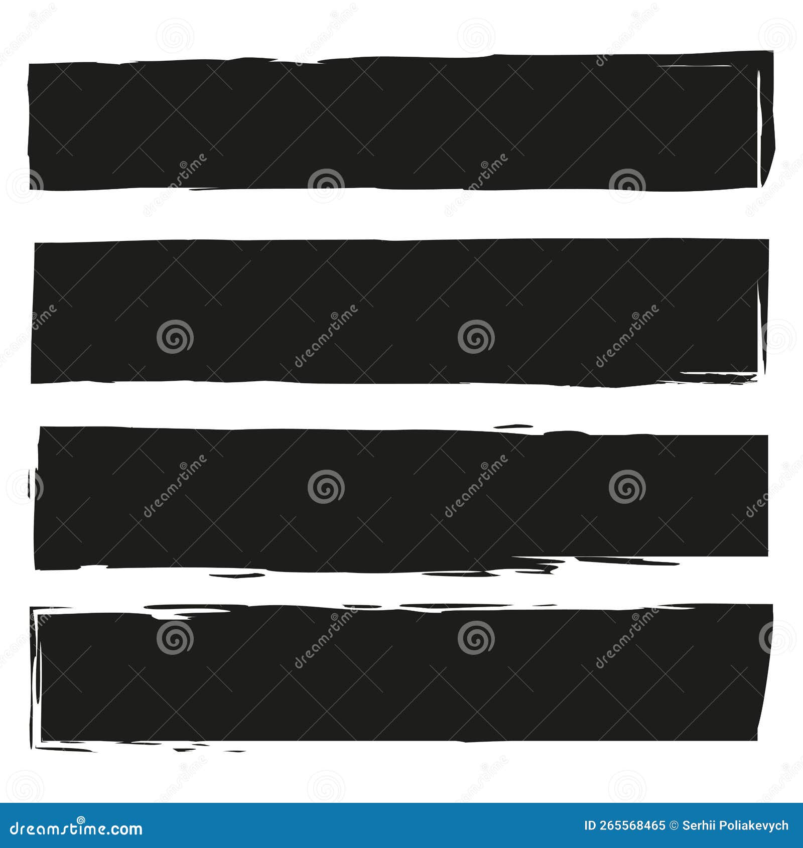 Brush Rectangles Frames. Ink Paint Brush Stain. Vector Illustration ...