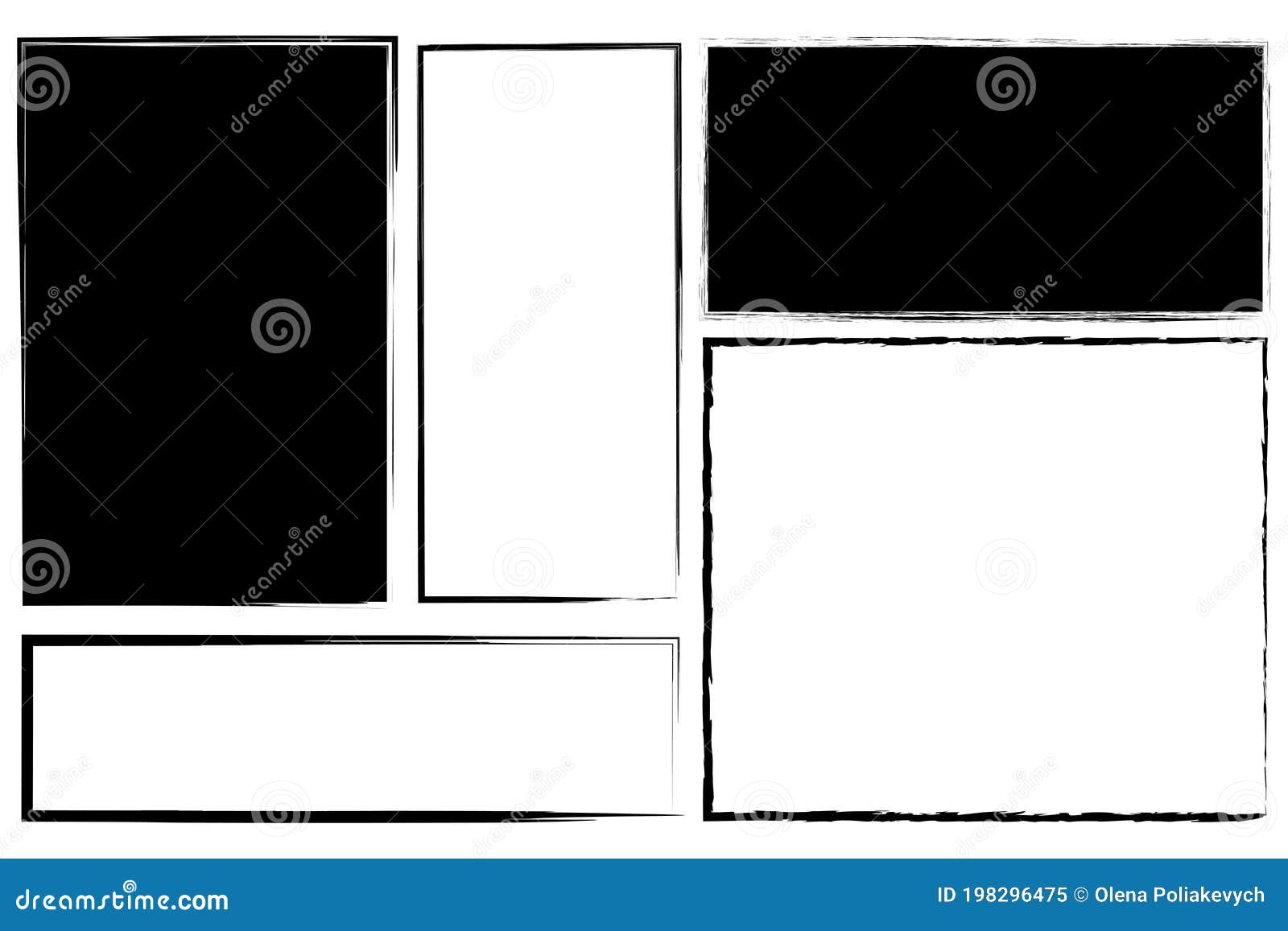 Brush Rectangles, Great Design for Any Purposes. Hand Drawn Stock ...