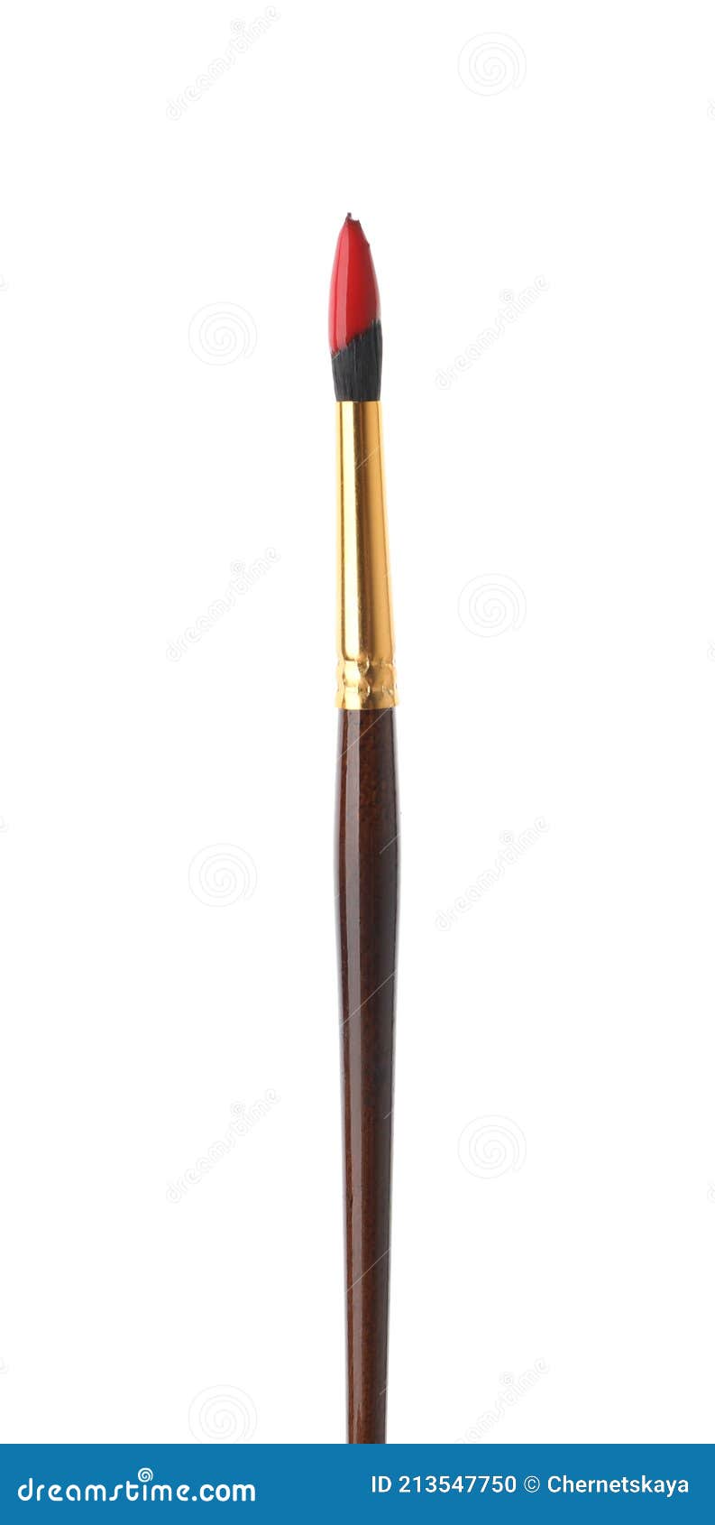 Brush with Red Paint Isolated on White Stock Photo - Image of hobby ...