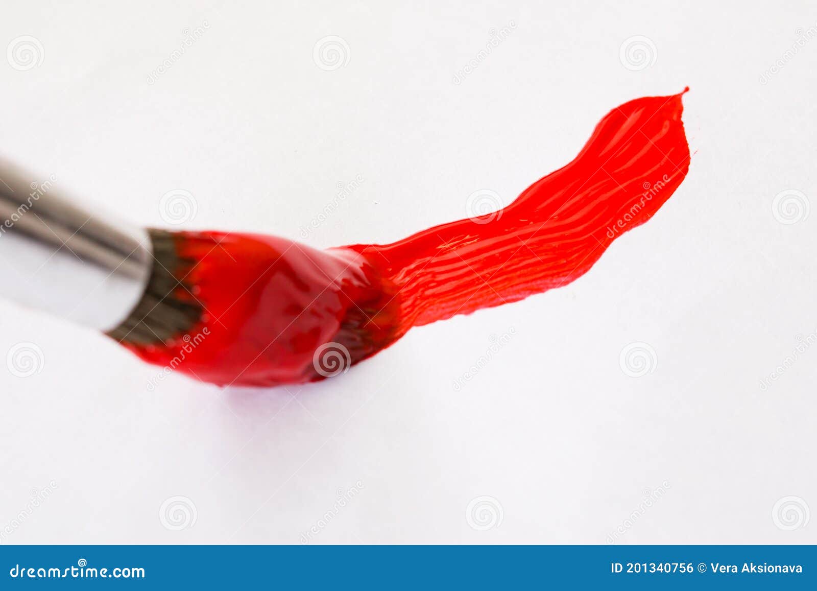 Brush with Red Paint on Sheet of Paper Stock Photo - Image of design ...