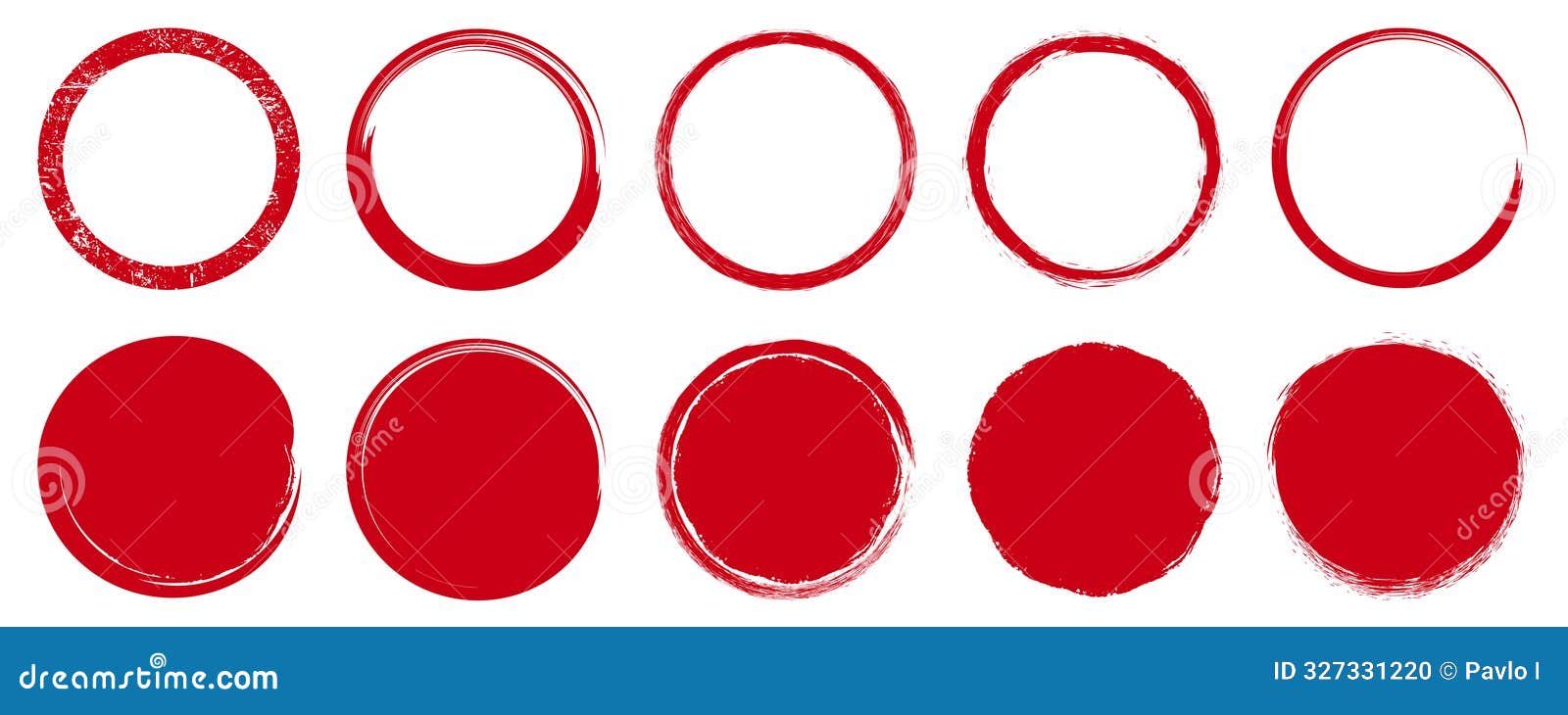 Brush Red Stroke Circle Frame, Hand Drawn Rough Scribble Texture Effect Red Circle, Grunge ...