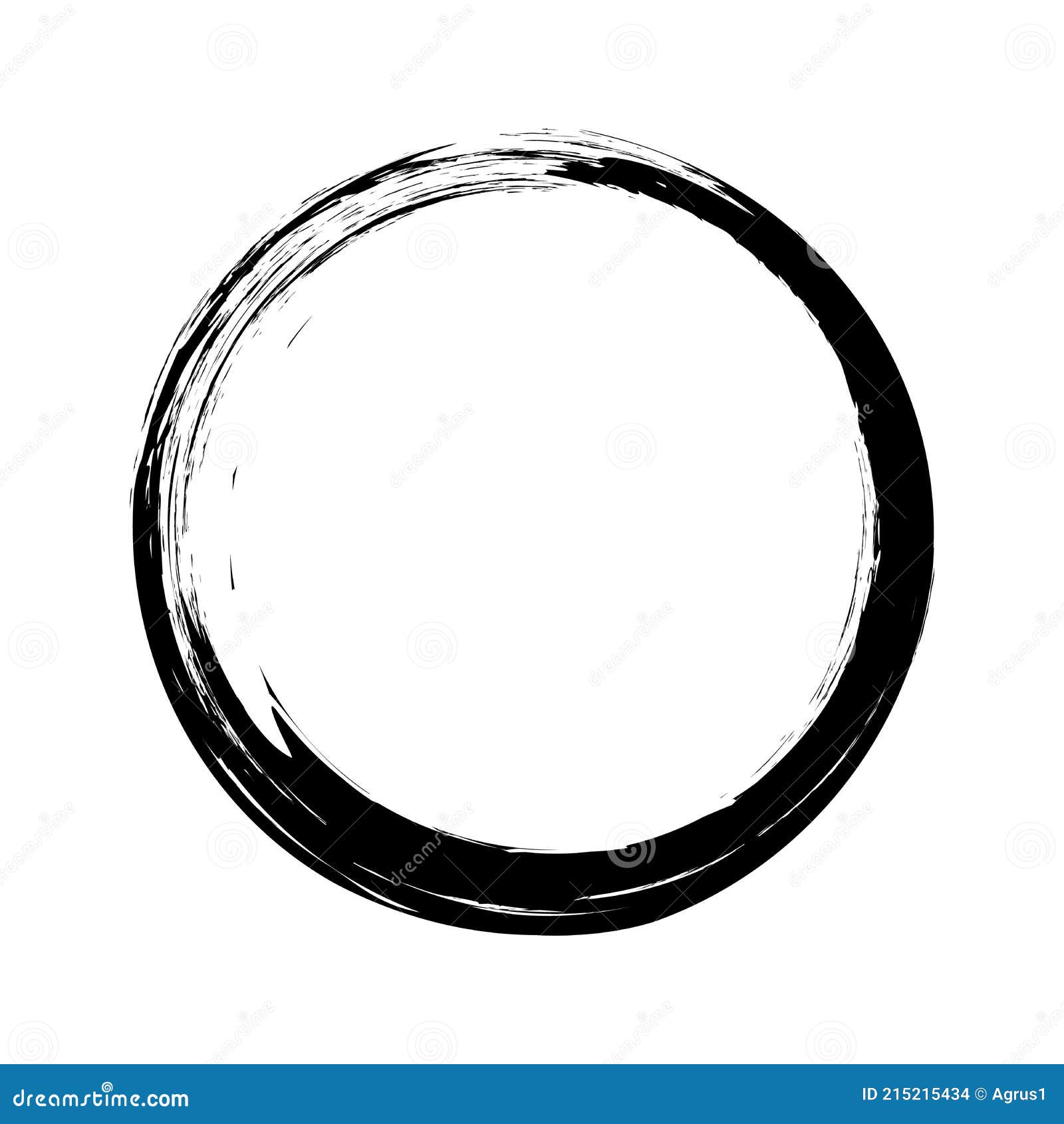 Brush Round Frame Banner Isolated on White Background Stock Vector ...