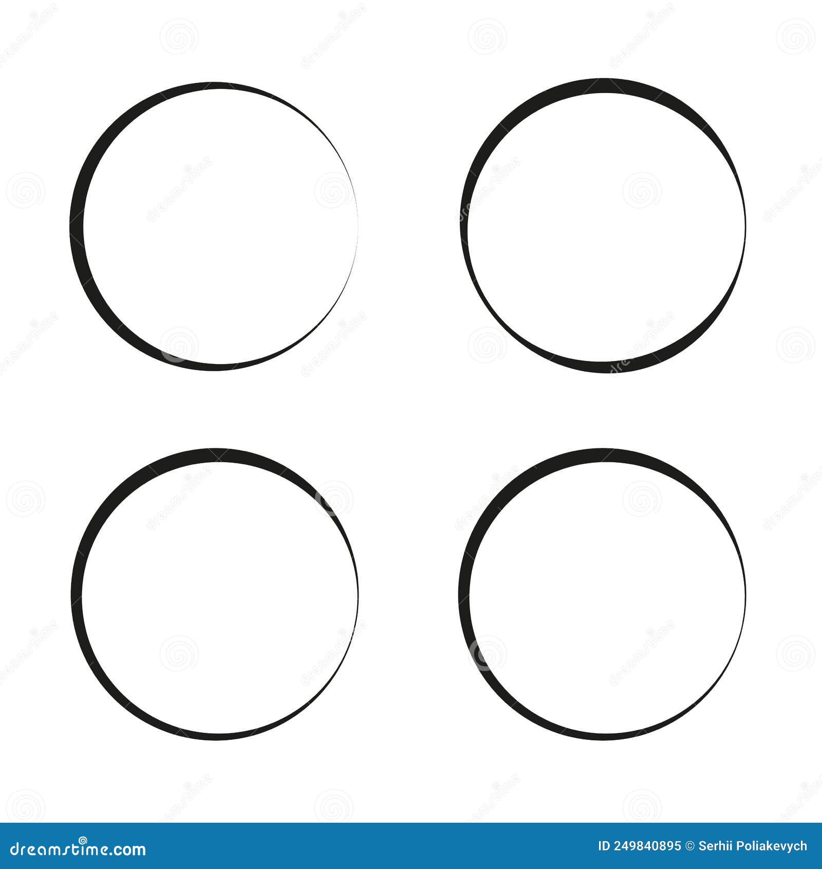Brush Round Frames in Hand Drawn Style. Edge Frame. Vector Illustration ...