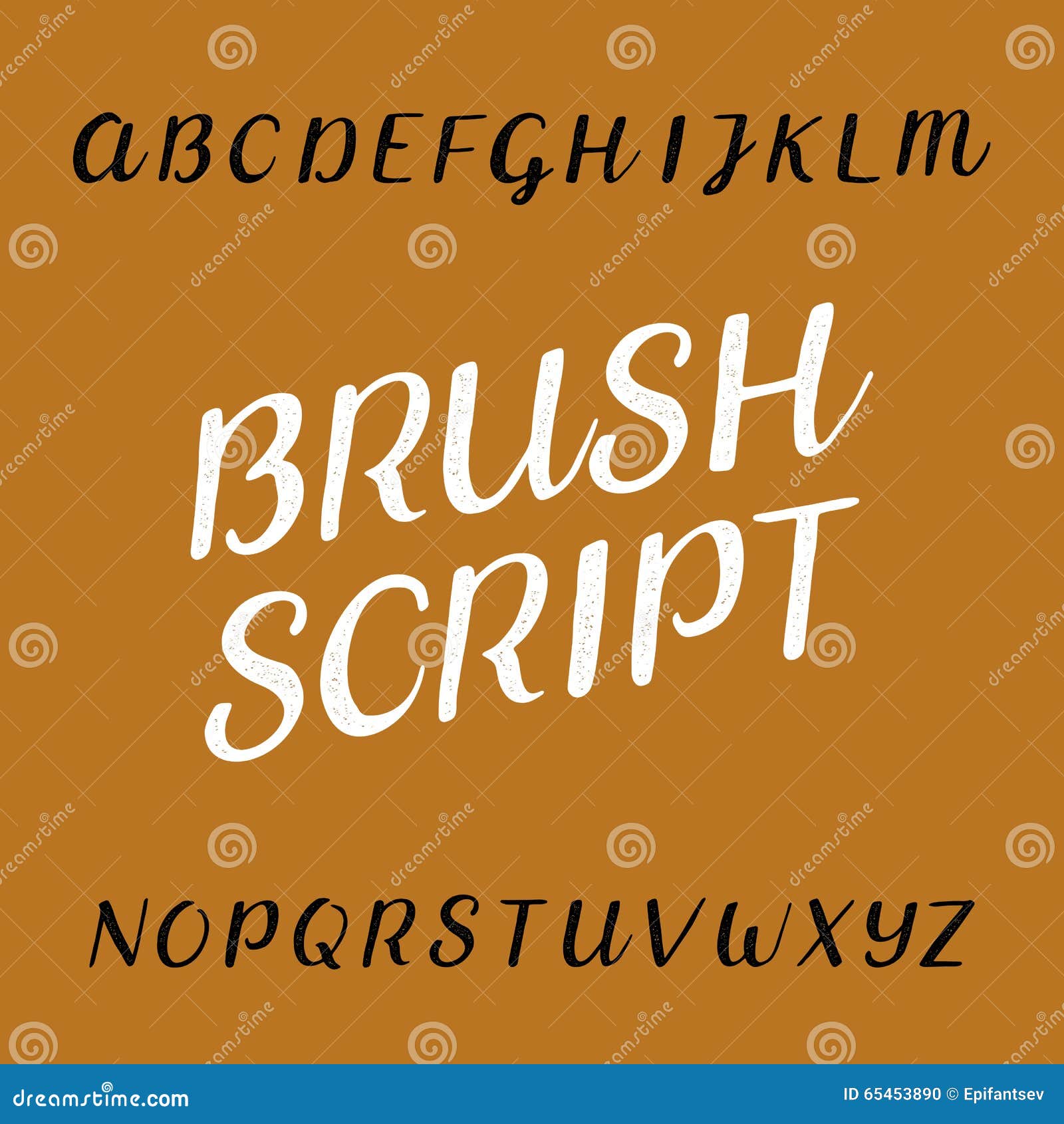 Brush Script Distressed Alphabet Vector Font Stock Vector ...