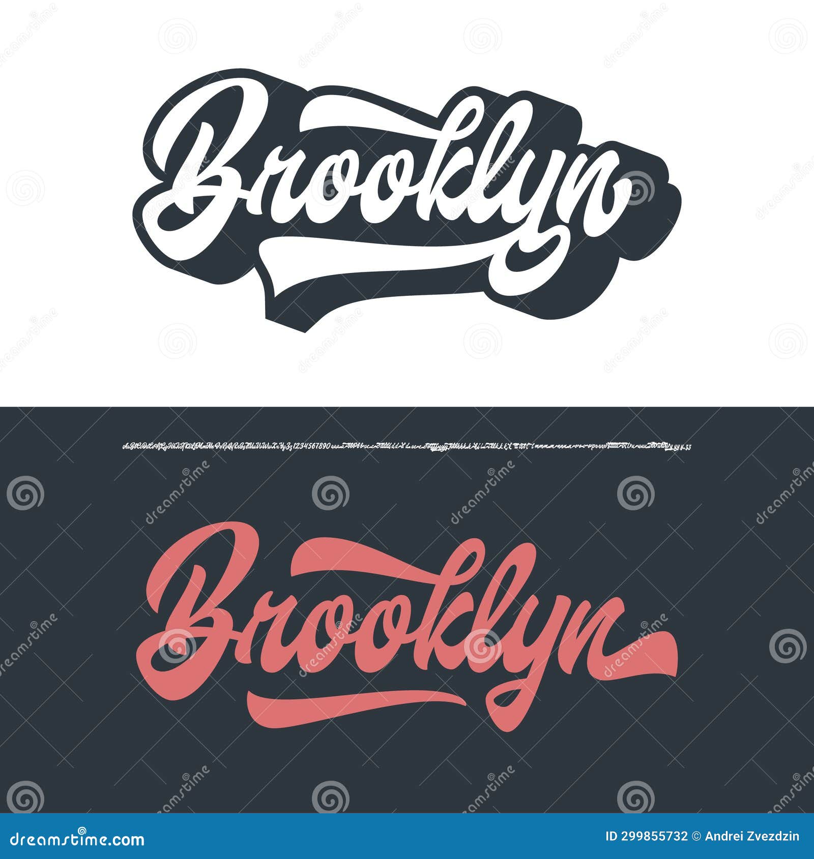 Brush Script Font stock vector. Illustration of alphabet - 299855732