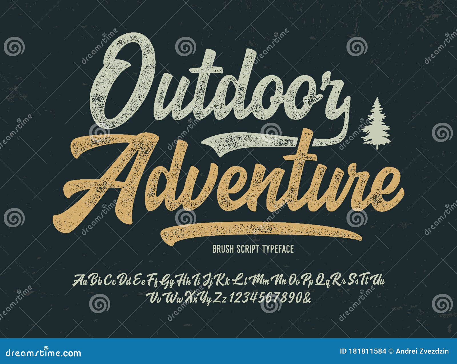 Brush Script Font Original Retro Typeface Vector Stock Vector ...