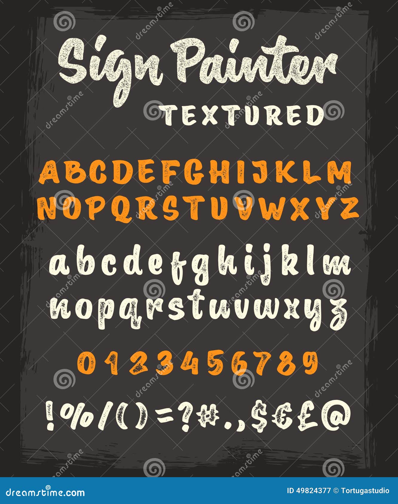 Brush Script Textured Alphabet Stock Vector - Illustration of font ...