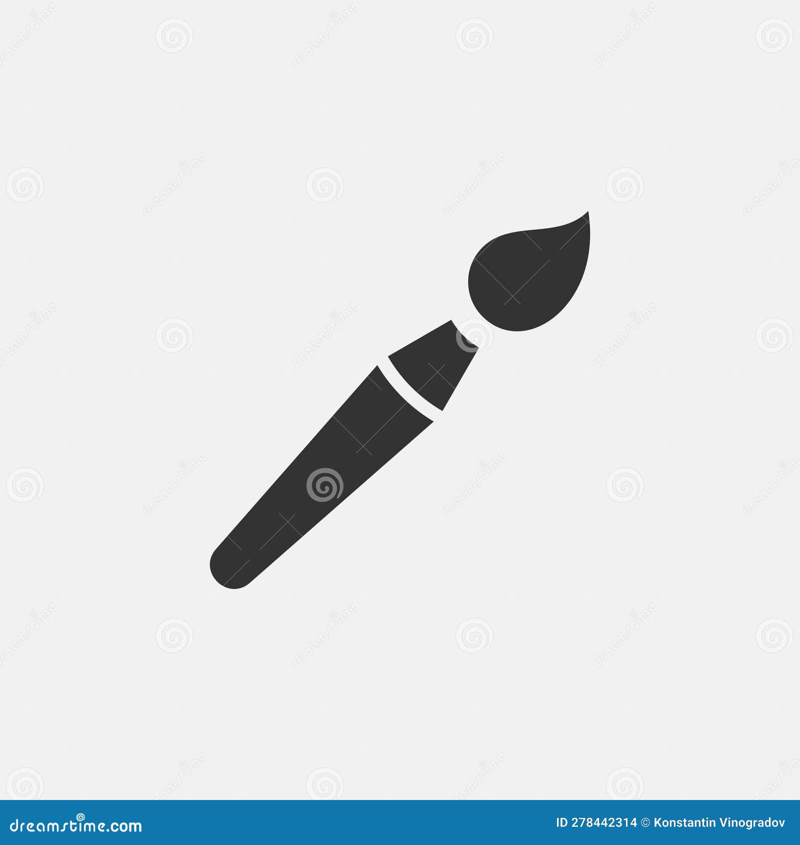 Brush. Simple Shape Vector Icon Stock Vector - Illustration of vector ...