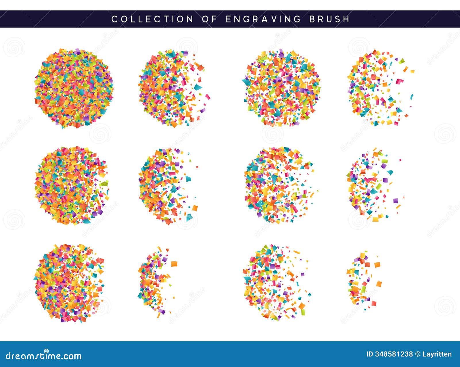 Brush Stipple Colored Confetti Pattern For Design Vector Illustration ...