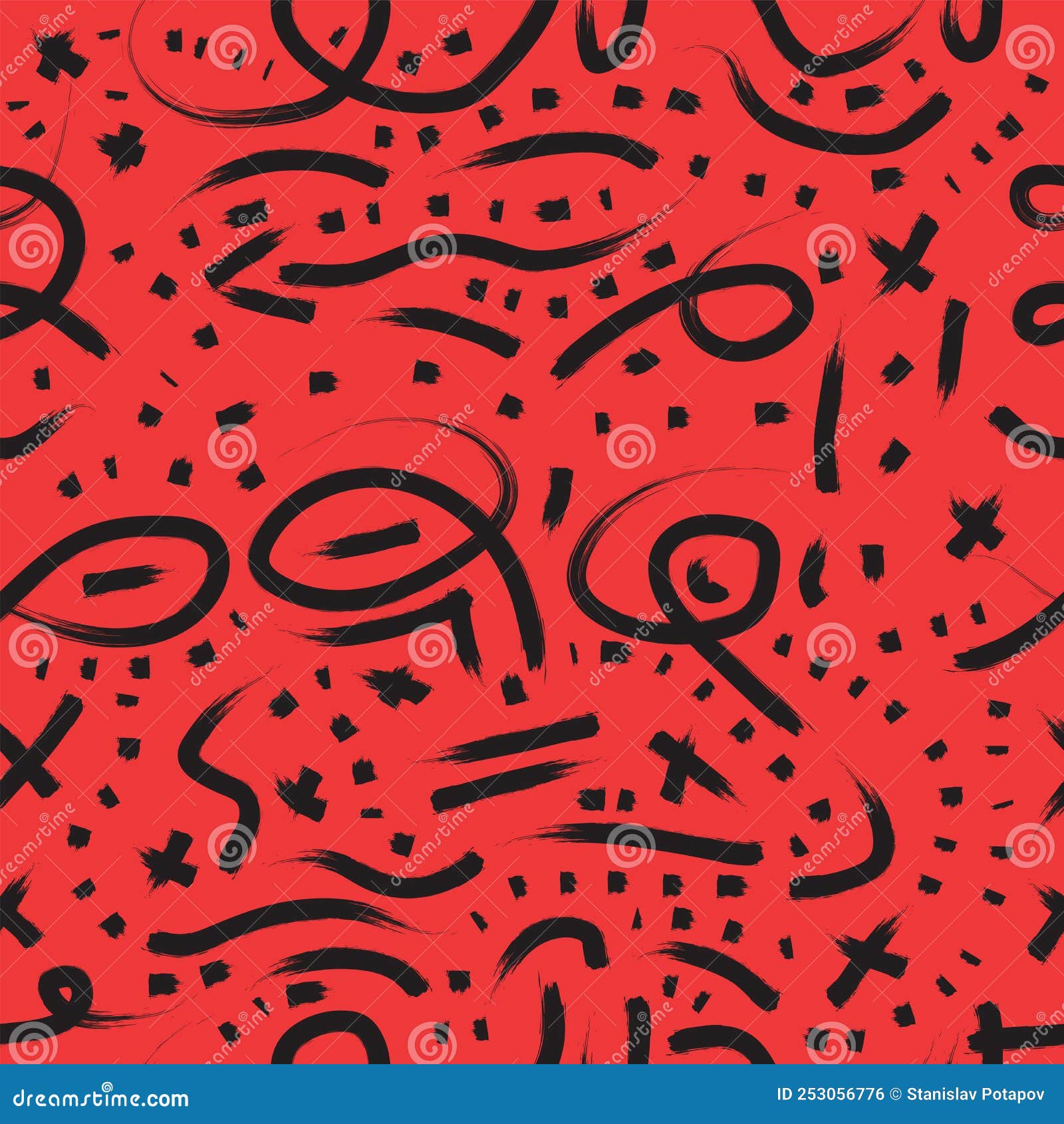 Brush Stroke Abstract Seamless Pattern Stock Vector - Illustration of ...