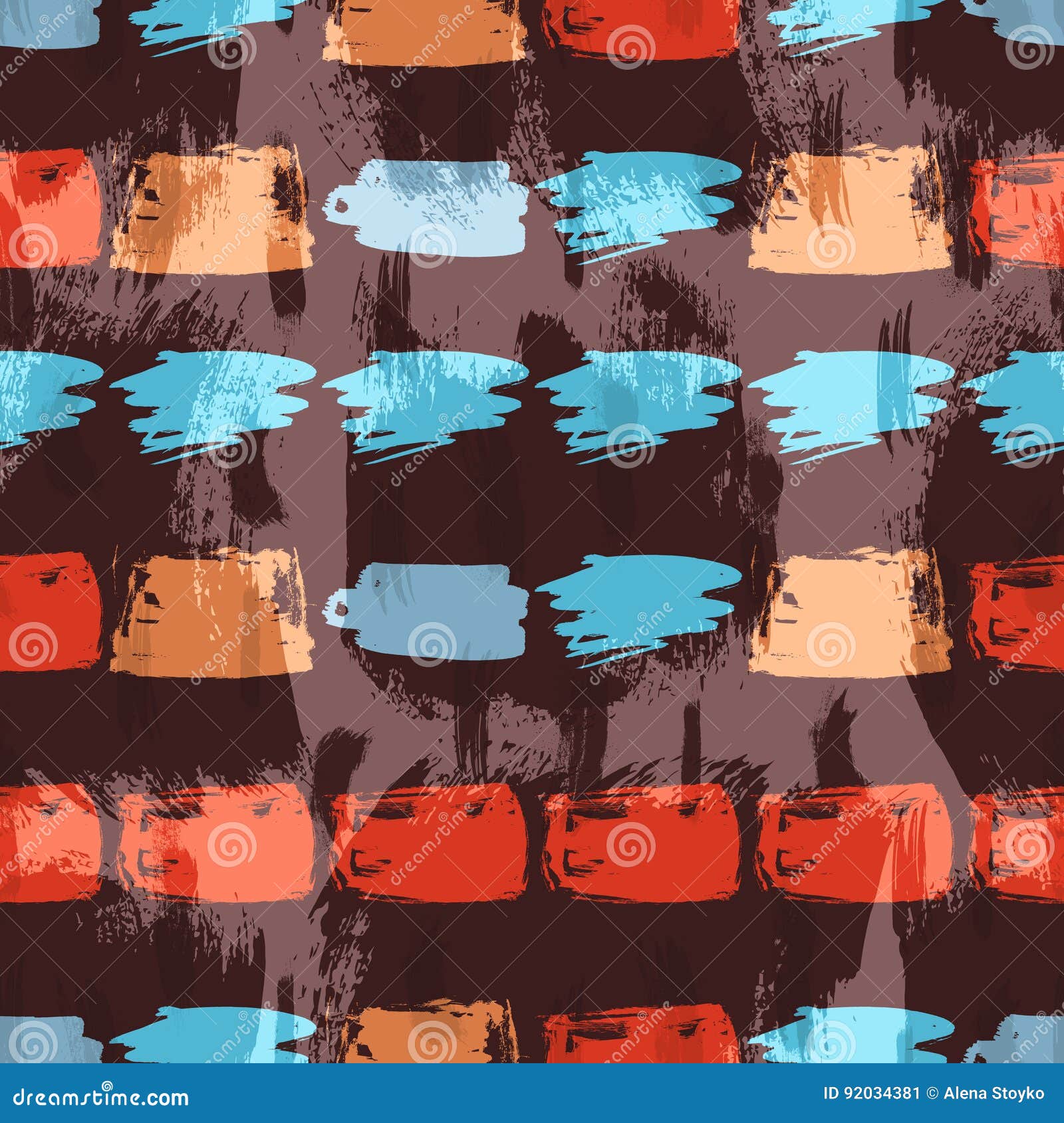 Brush Stroke Artistic Seamless Pattern Stock Vector - Illustration of ...