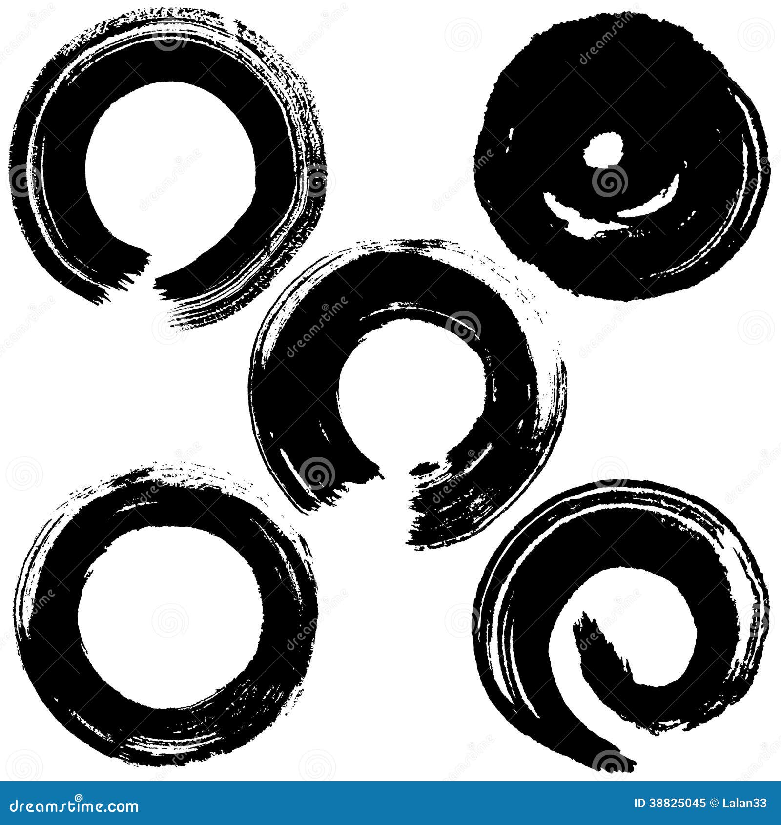 Brush stroke circles stock vector. Illustration of round - 38825045