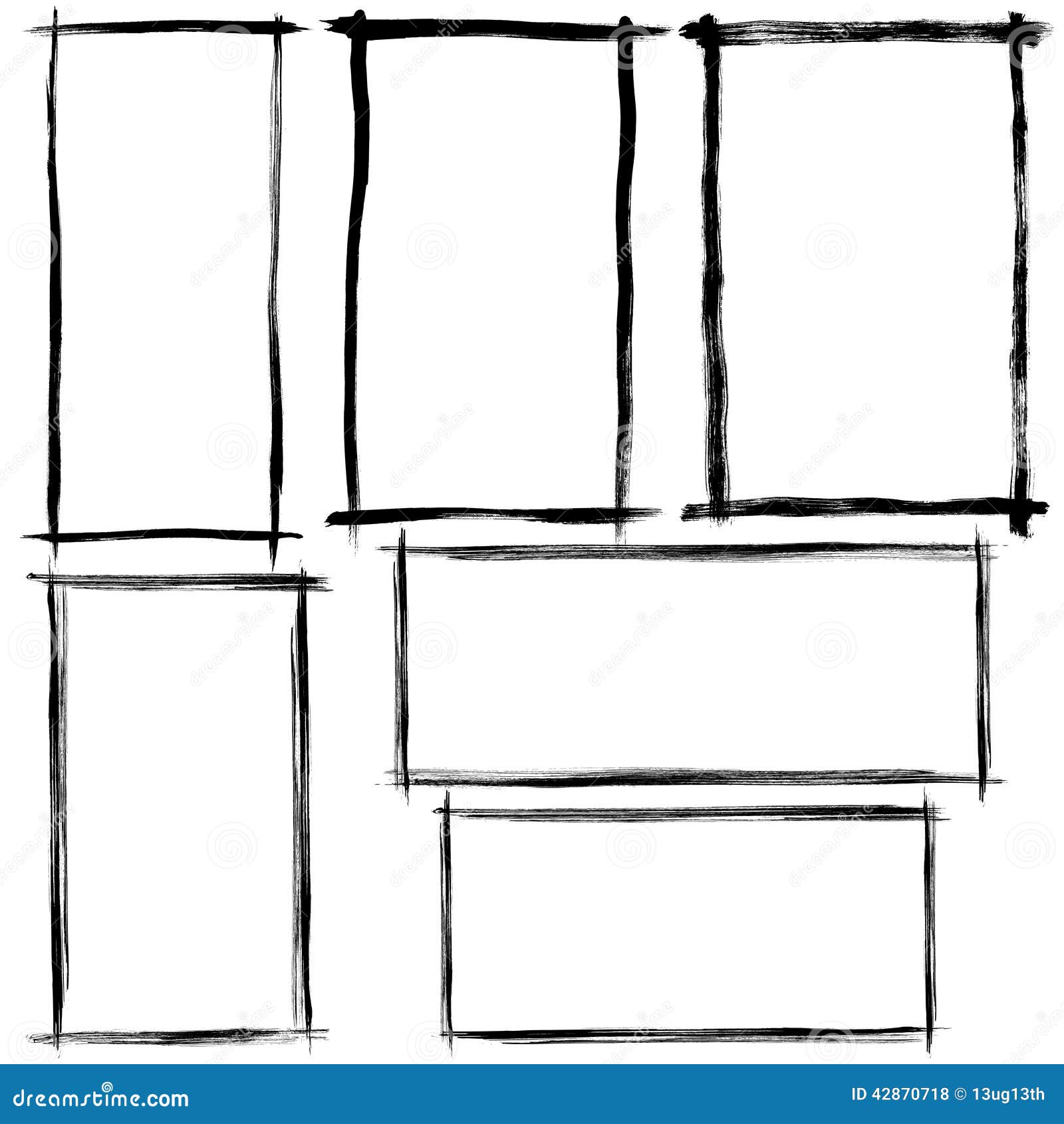 Brush Stroke Frames Vector Illustration | CartoonDealer.com #42870718