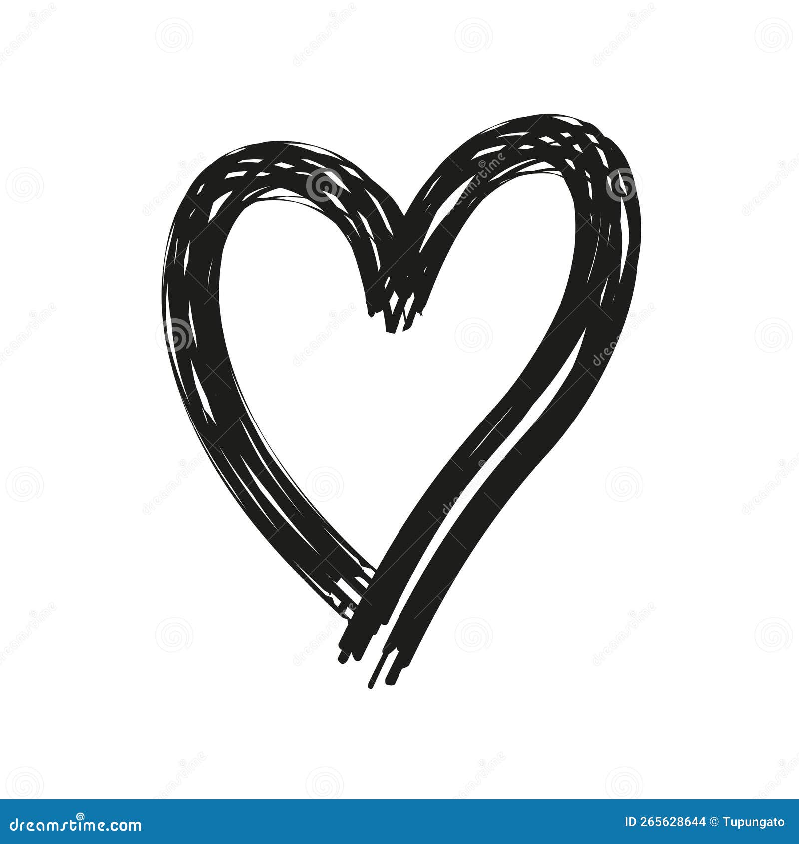 Brush Stroke Heart Vector. Heart Shape Illustration Stock Vector ...