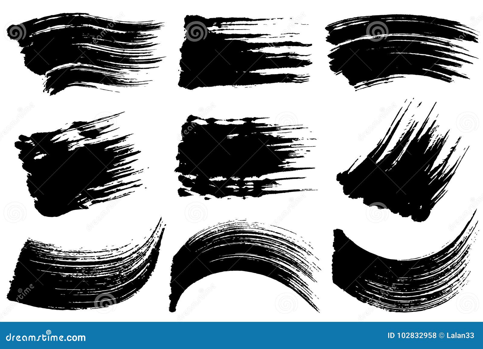 Brush Stroke Illustrations. Hand Drawn Shapes. Stock Vector ...