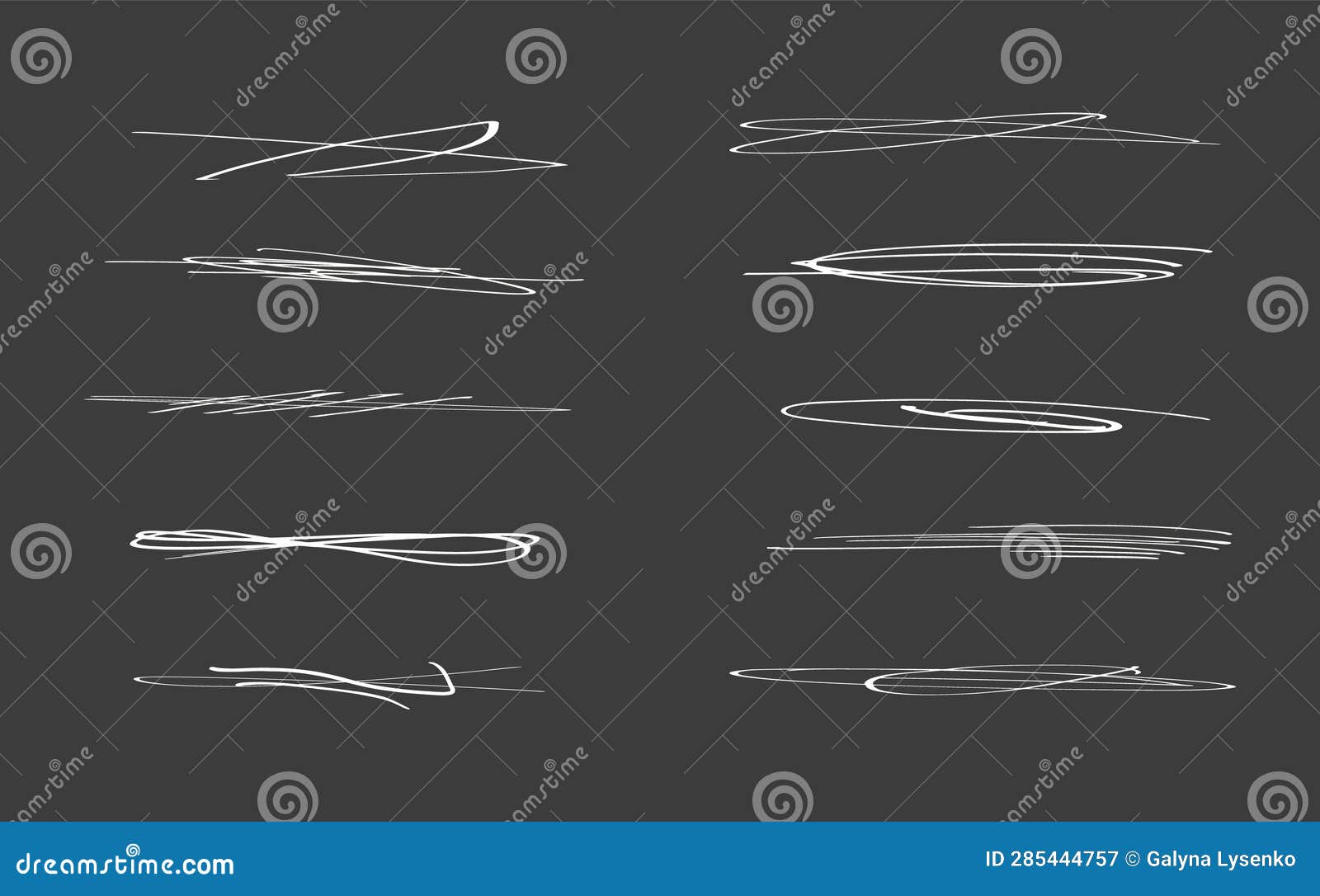 Swift Twisted and Crossed Strikethroughs.Set of Highlight Lines and ...