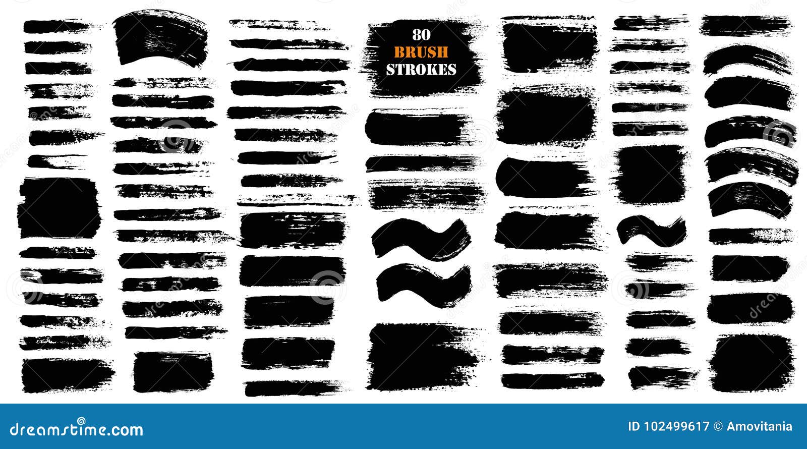 Brush Stroke Paint Boxes Set Stock Vector - Illustration of brush ...