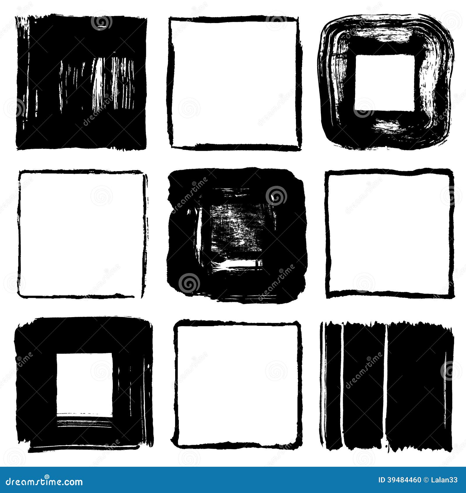 Brush stroke squares. stock vector. Illustration of black - 39484460