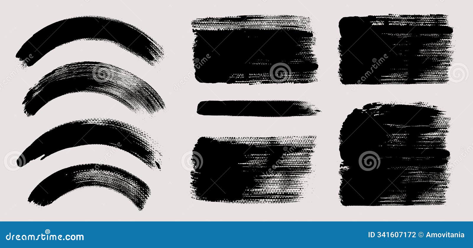 Brush Stroke Vector. Painted Curves Rectangles Stock Illustration ...