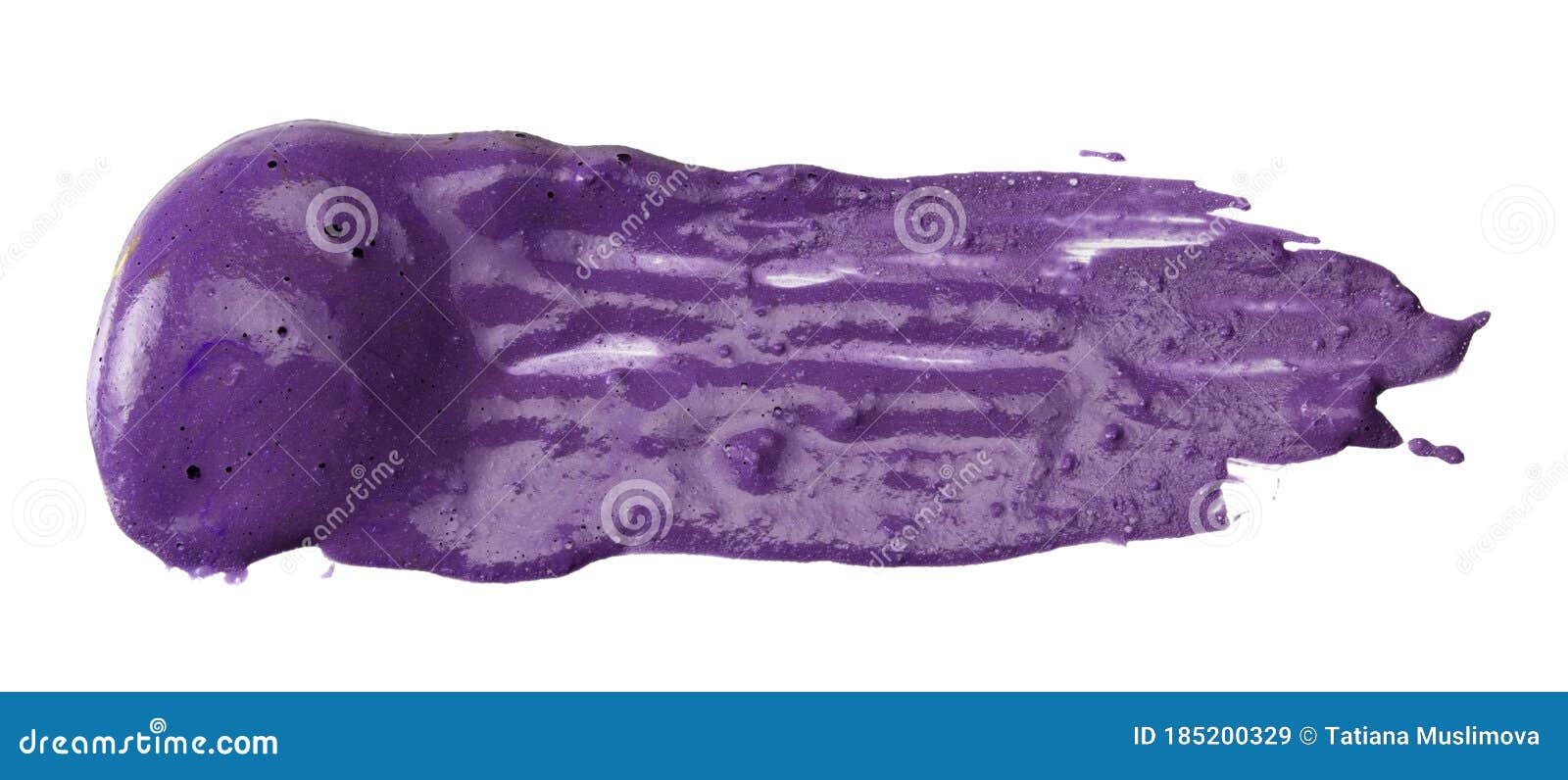 Brush Stroke of Violet Paint Isolated on White Background Stock Image ...