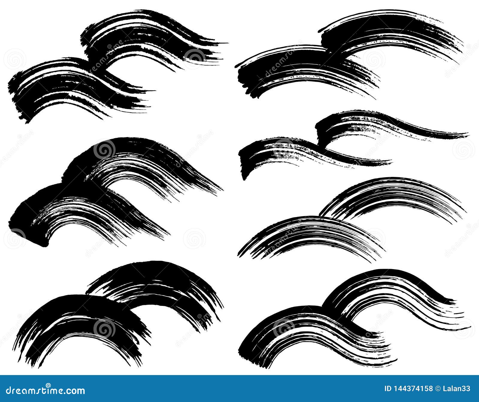 Brush stroke waves. stock vector. Illustration of ripple - 144374158