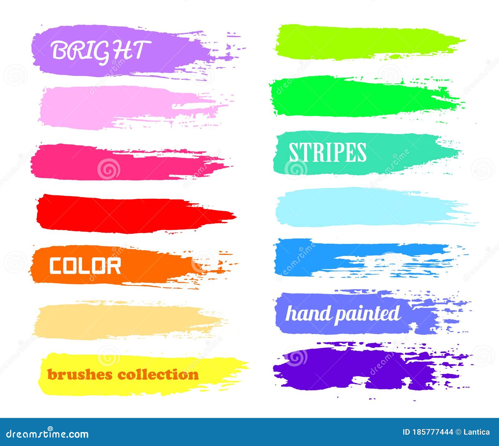 Brush Strokes - Color Paint Backdrop for Text Stock Illustration ...