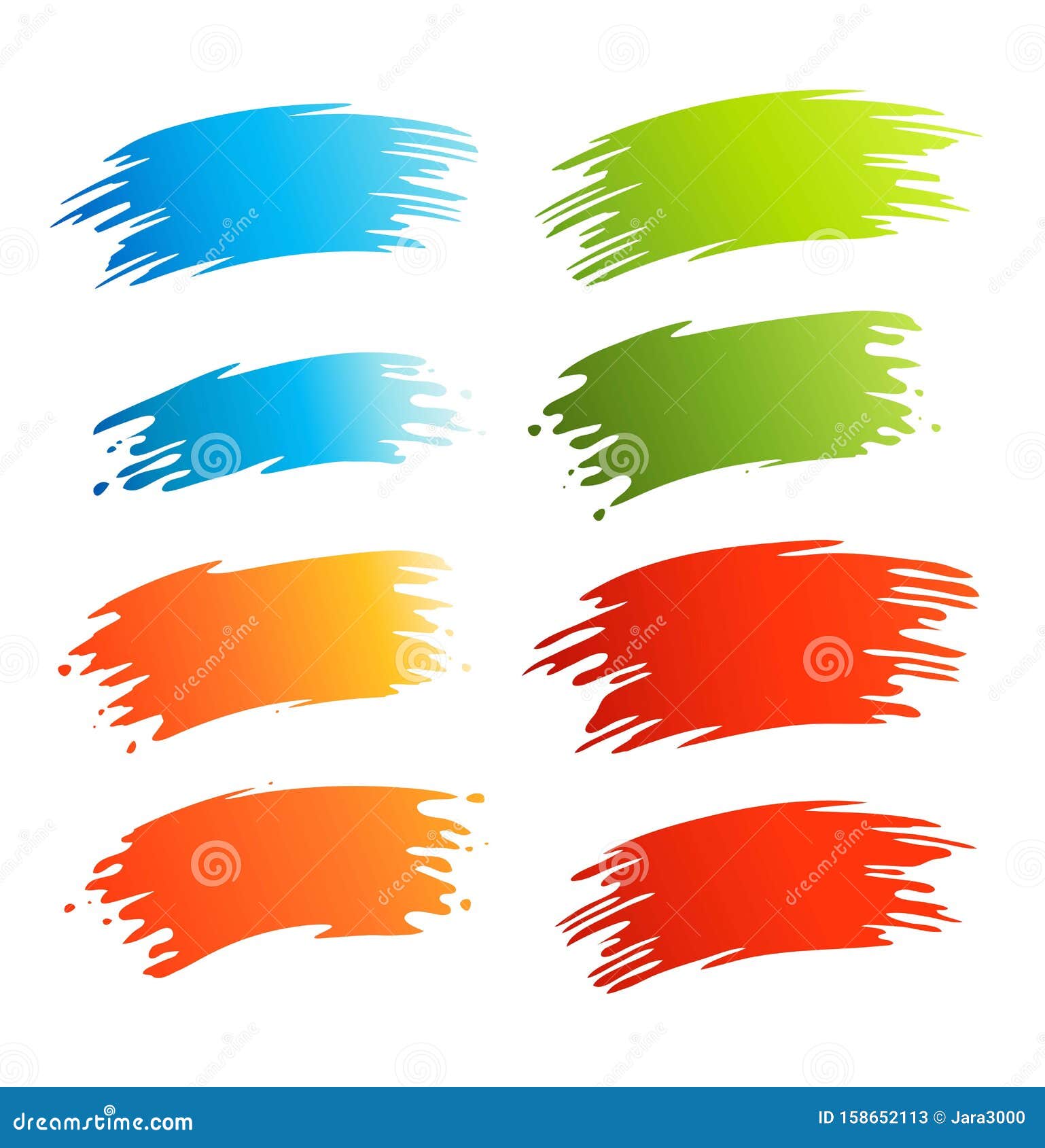 Brush Strokes of Different Colors. Vector Isolated Stock Vector ...