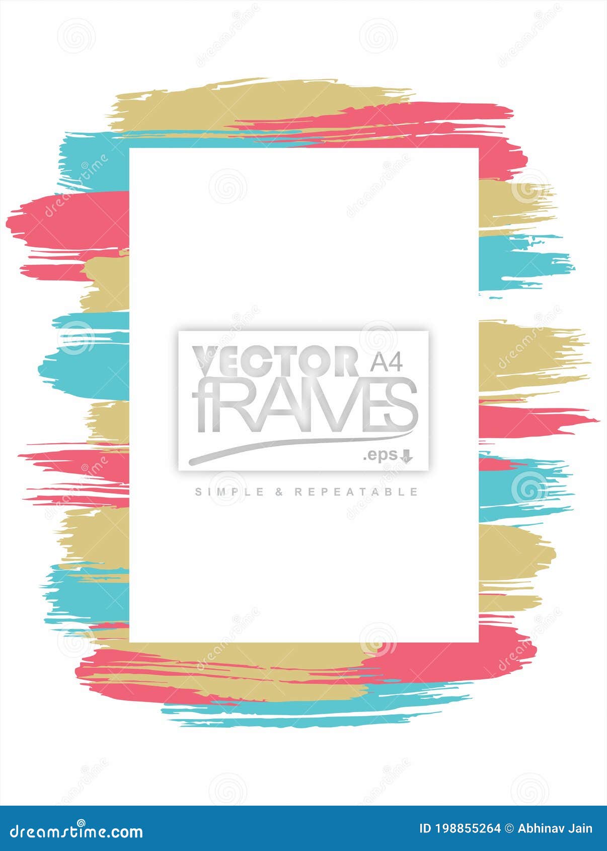 Brush Strokes Frame Design Vector. Colorful Frame Design. Rectangular ...