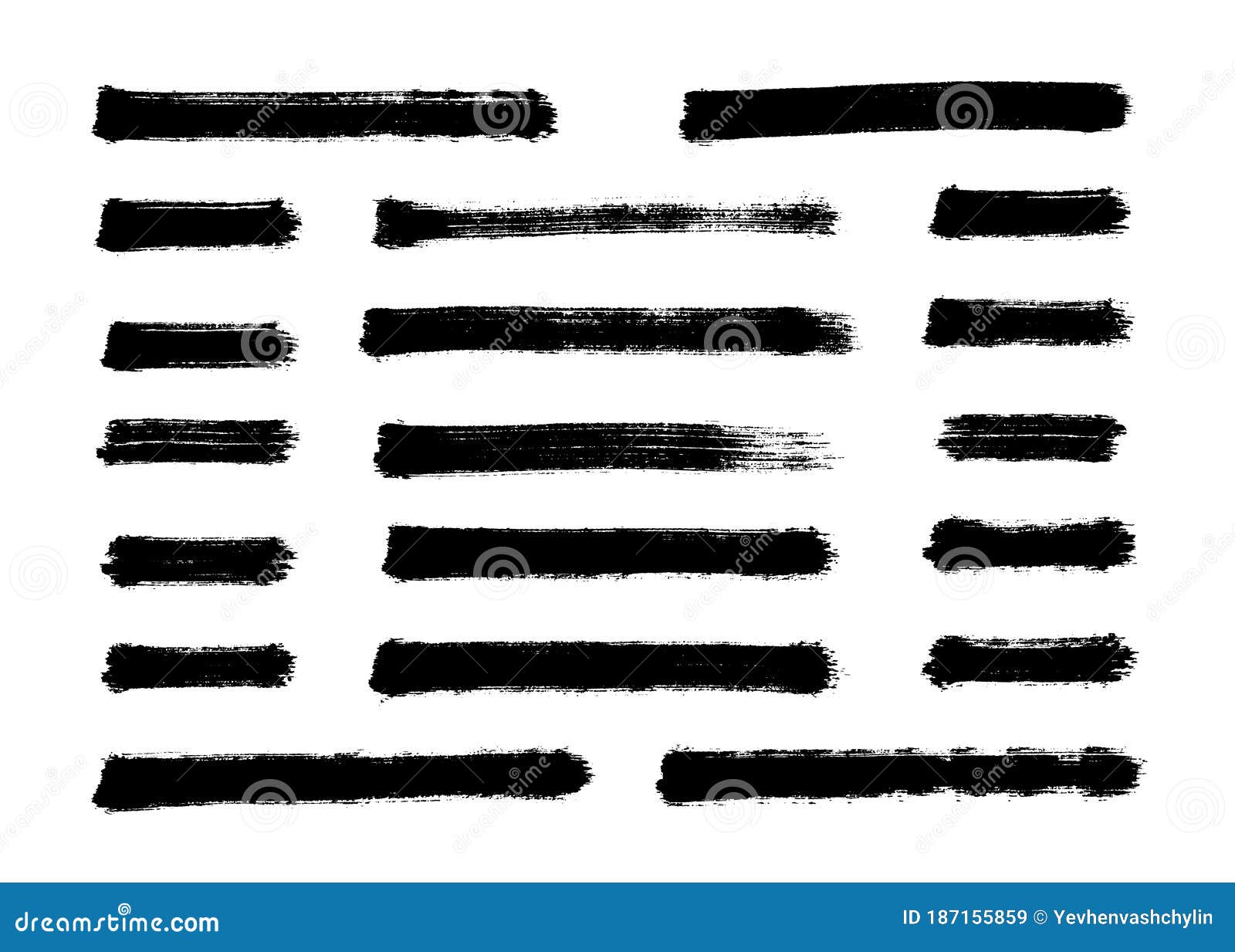 Brush Strokes Set Hand Drawn Scribble Abstract Vector Illustration ...