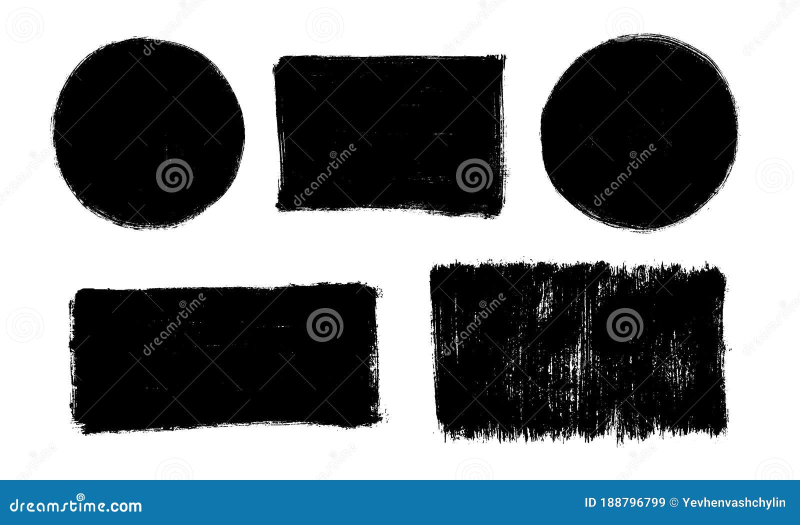 Brush Strokes Set Hand Drawn Scribble Abstract Vector Illustration ...