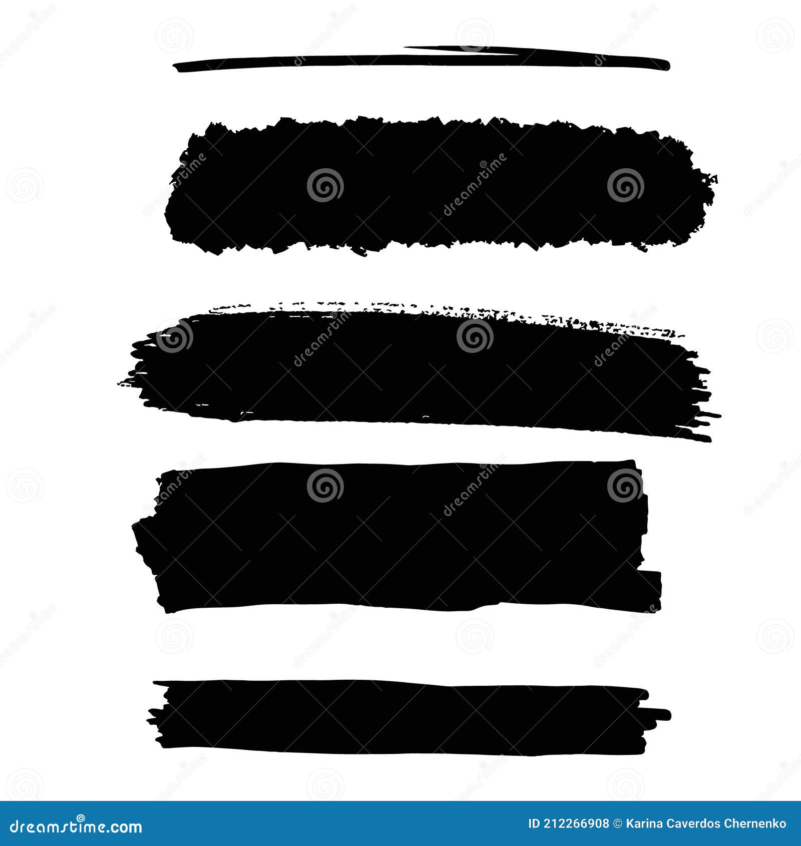Brush Strokes. a Set of Vector Brushes. Design Elements in the Grunge ...