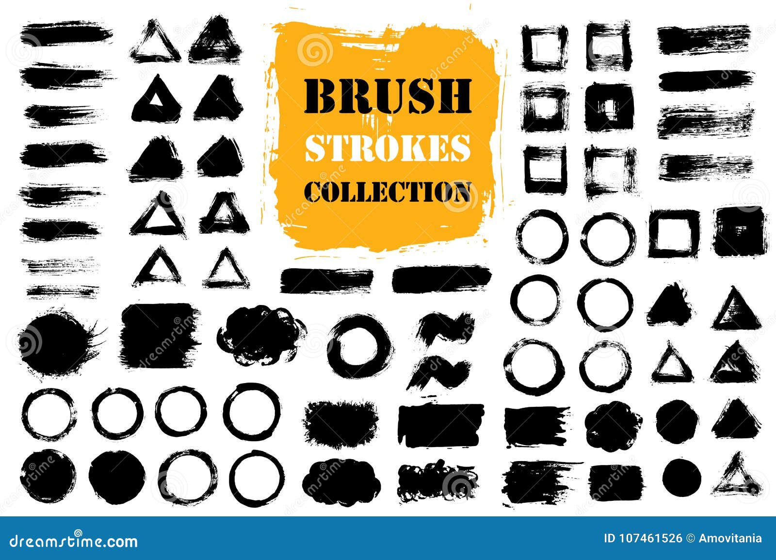 Brush strokes text boxes stock vector. Illustration of long - 107461526