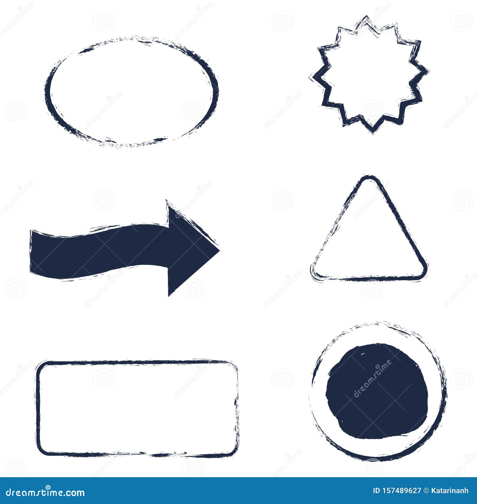 Brush Strokes Text Boxes. Grunge Design Elements. Frames Set. Dirty ...