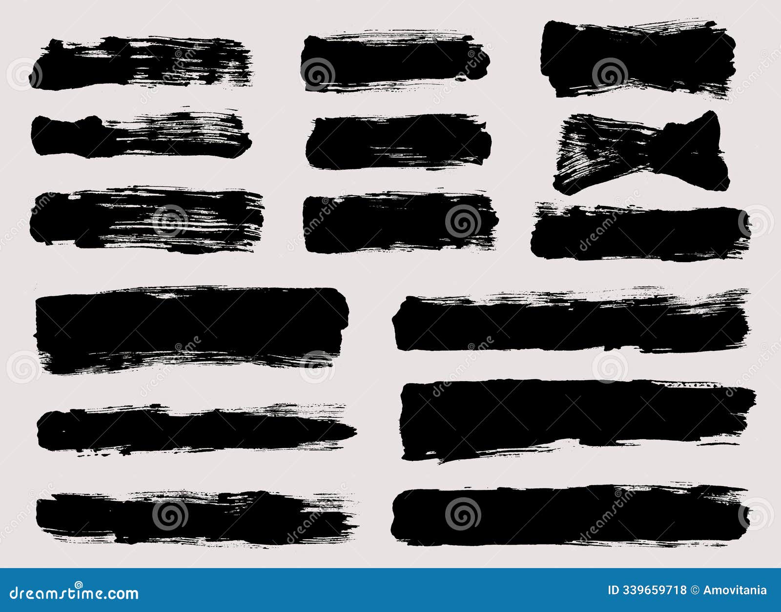 Brush Strokes Vector. Painted Rectangles and Lines Stock Illustration ...